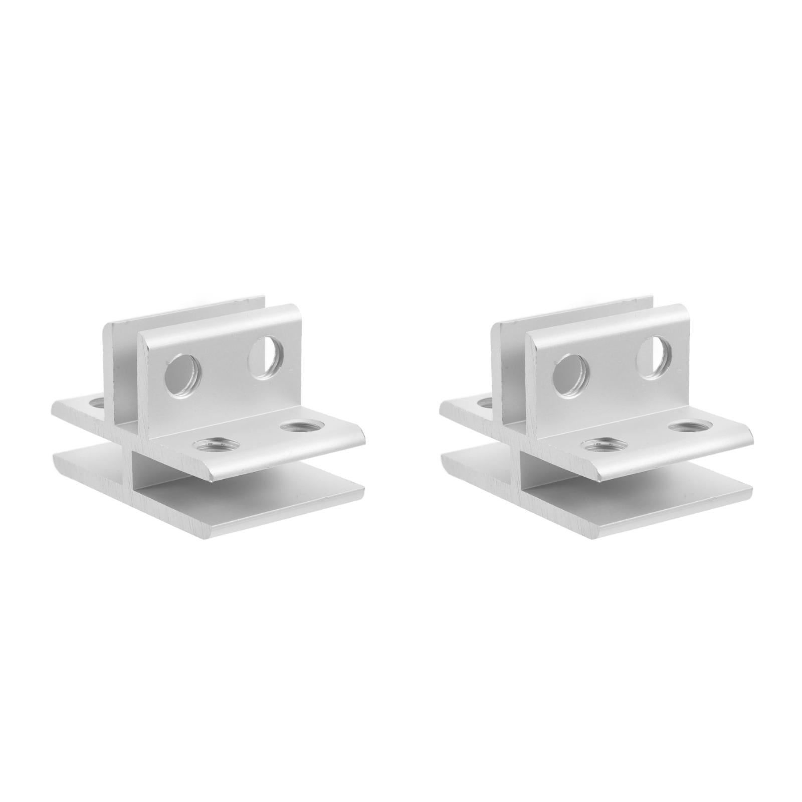 Hemoton 2 Sets of Aluminium Alloy Glass Shelf Bracket 90 Degree Glass ...