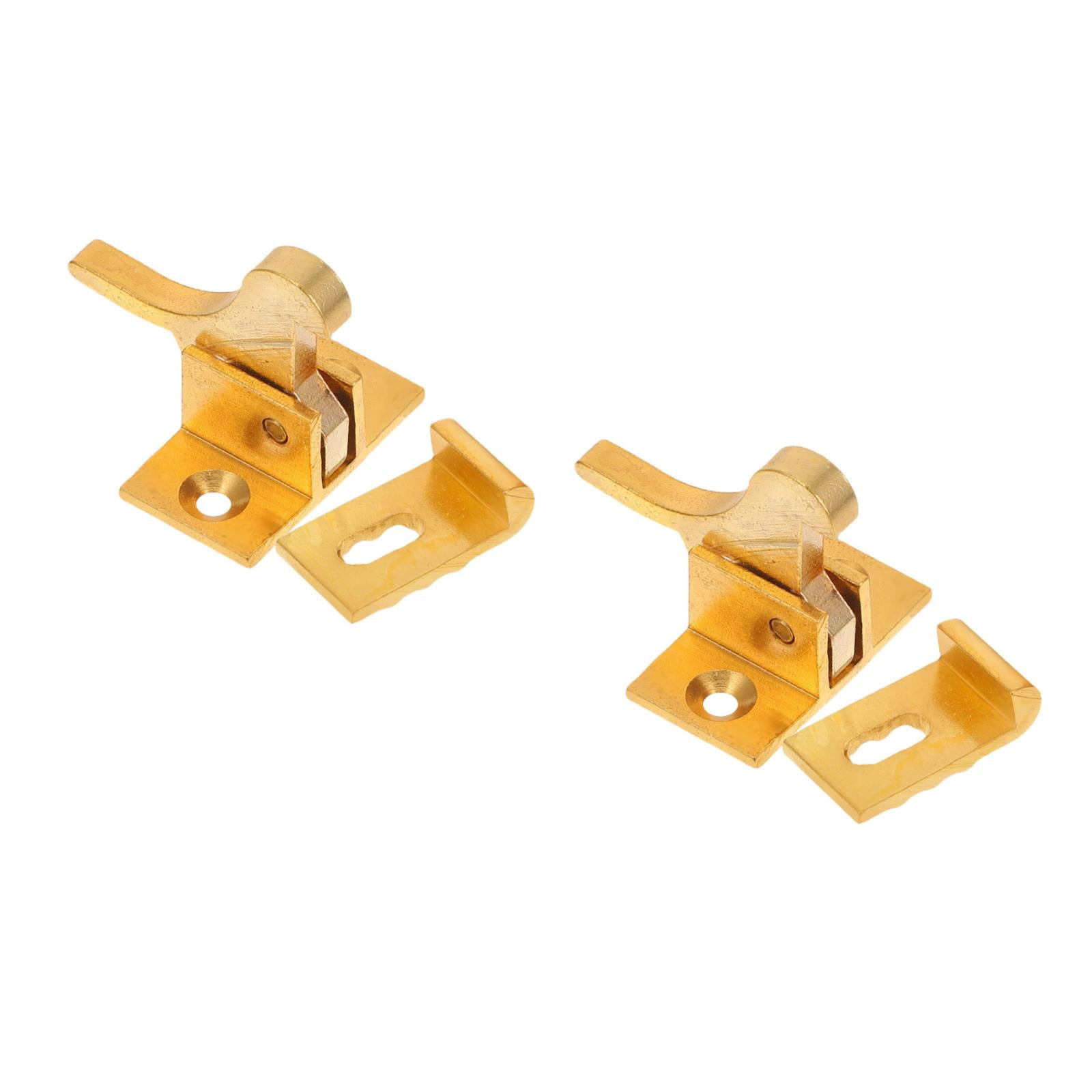 Hemoton 2 Sets Of Brass Window Latch Retro Security Buckle Cabinet Door ...