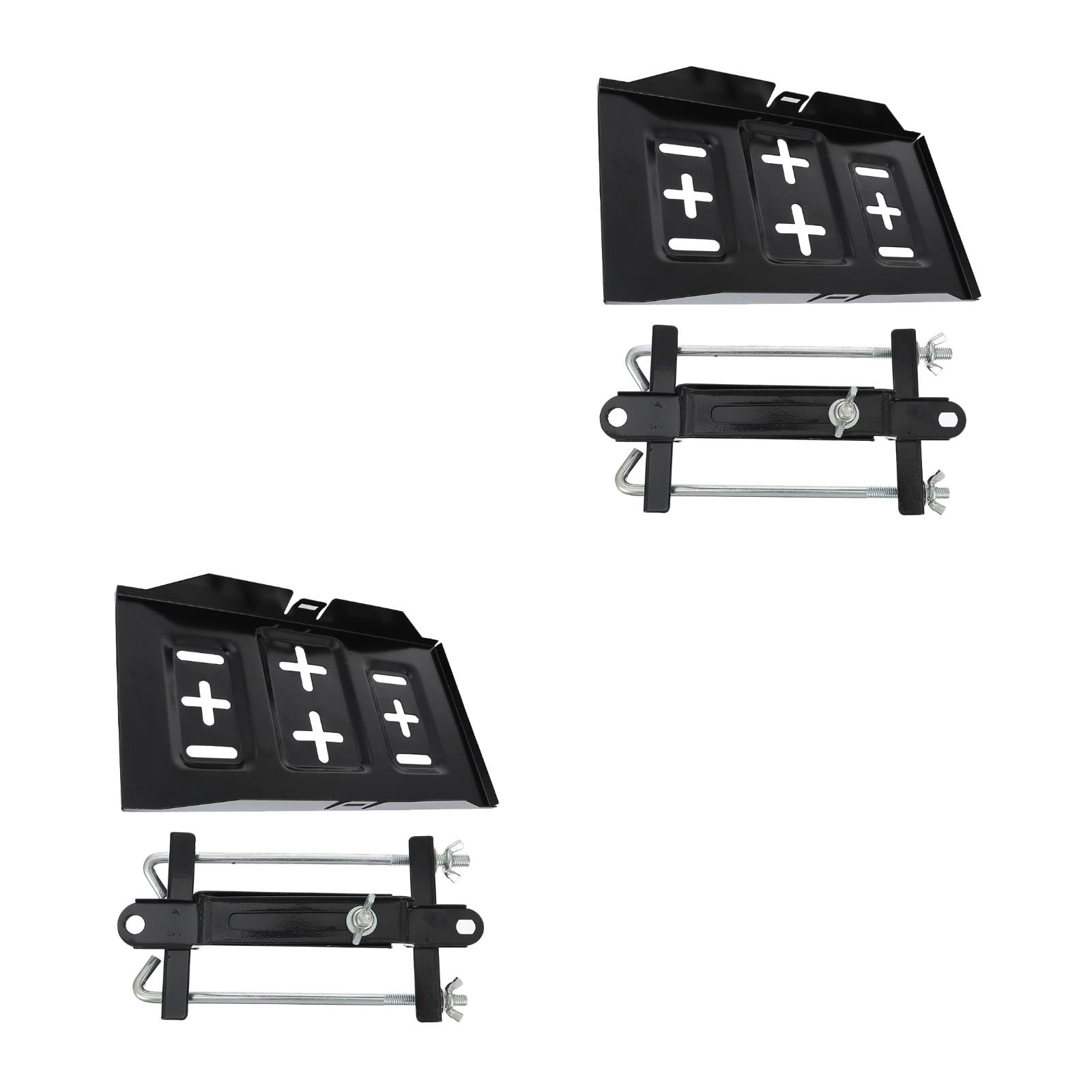 Hemoton 2 Sets Car Battery Tray Set Steel Battery Clamp Adjustable ...