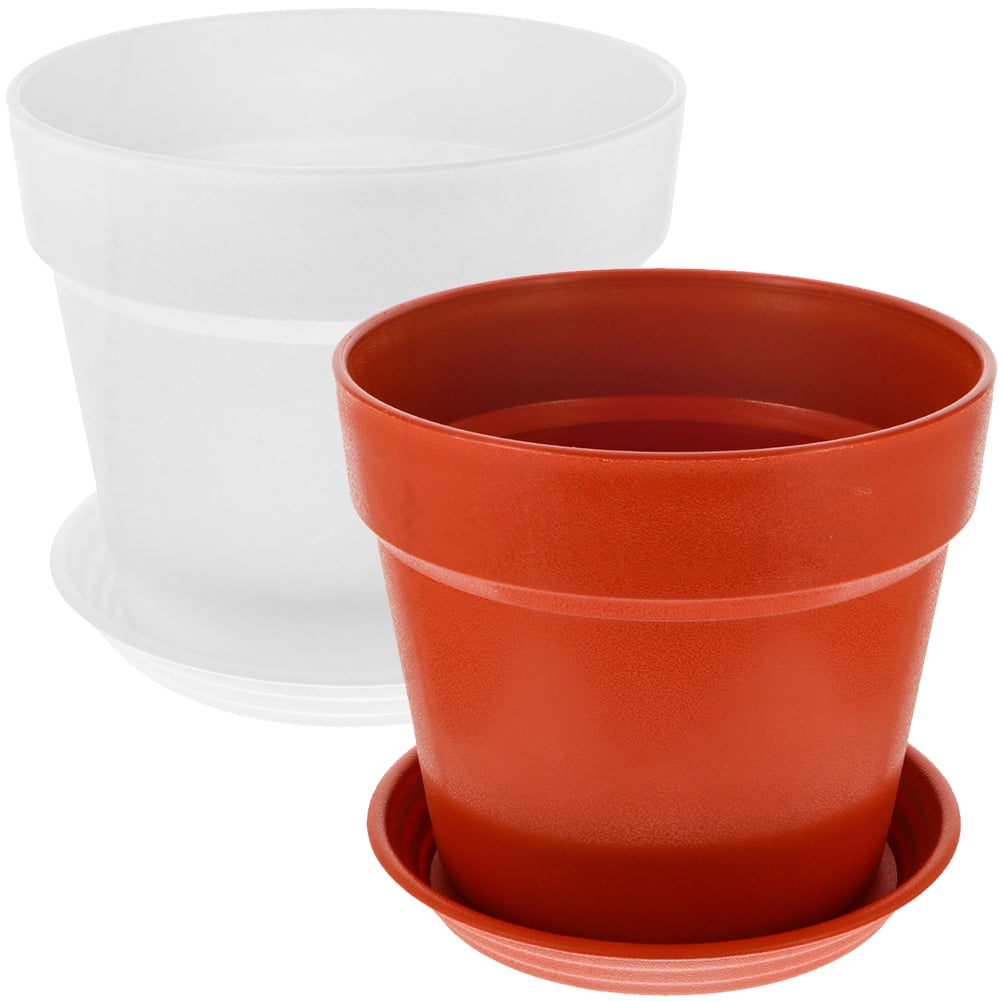 Hemoton 2 Sets Garden Plastic Flowerpot Durable Planting Nursery Pot ...
