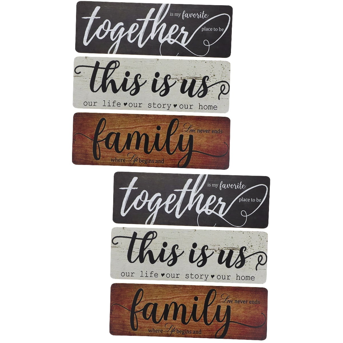 Hemoton 2 Sets Home Decor Signs Our Life Rustic Wood Sign Together ...