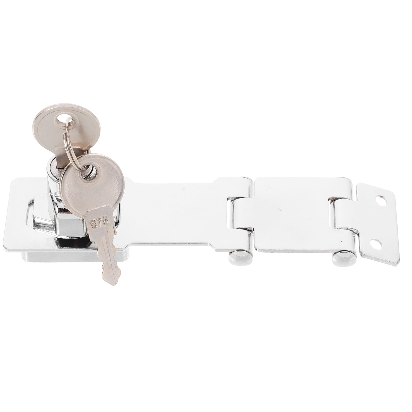 Hytrove Door Latches Hardware Keyed Hasp Lock Latch Silver 2 Sets ...