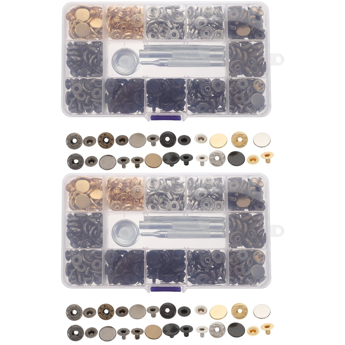 Hemoton 2 Sets Metal Snap Fasteners Snap Buttons Snap Button and Tool ...