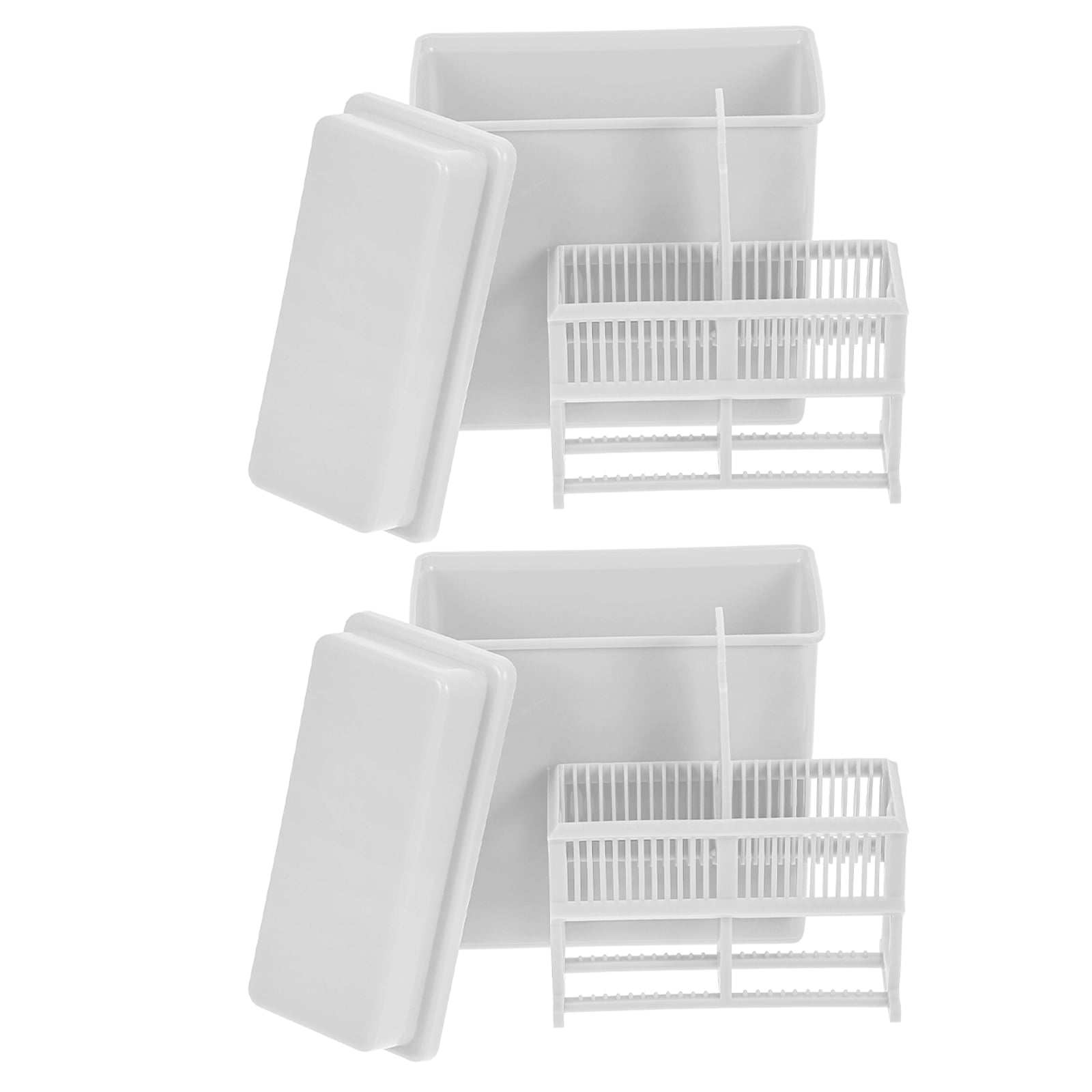 Hemoton 2 Sets Microscope Slides Rack Plastic Staining Rack Microscope ...