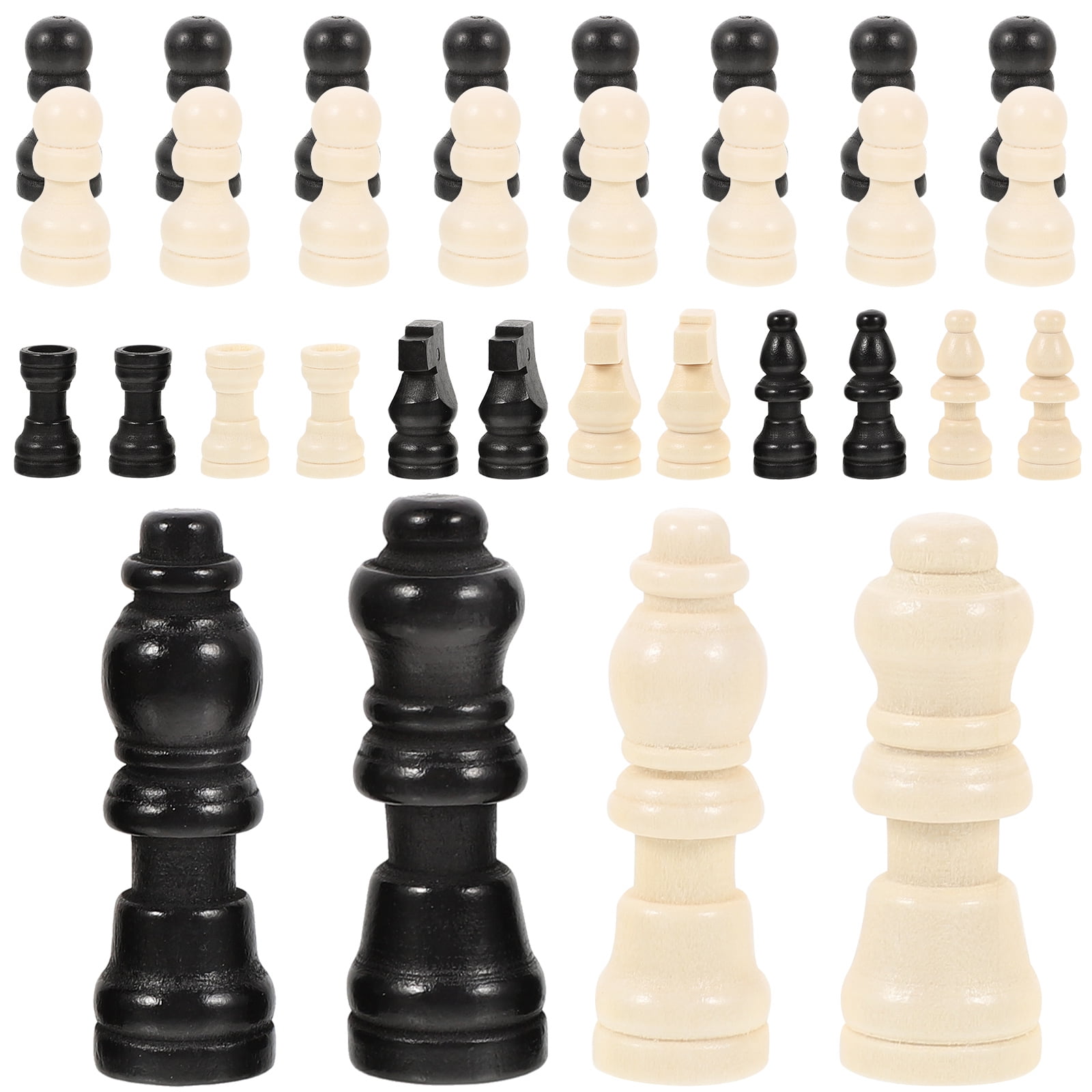 Hemoton 2 Sets Mini Chess Set Wood Chess Set Small Chess Pieces ...