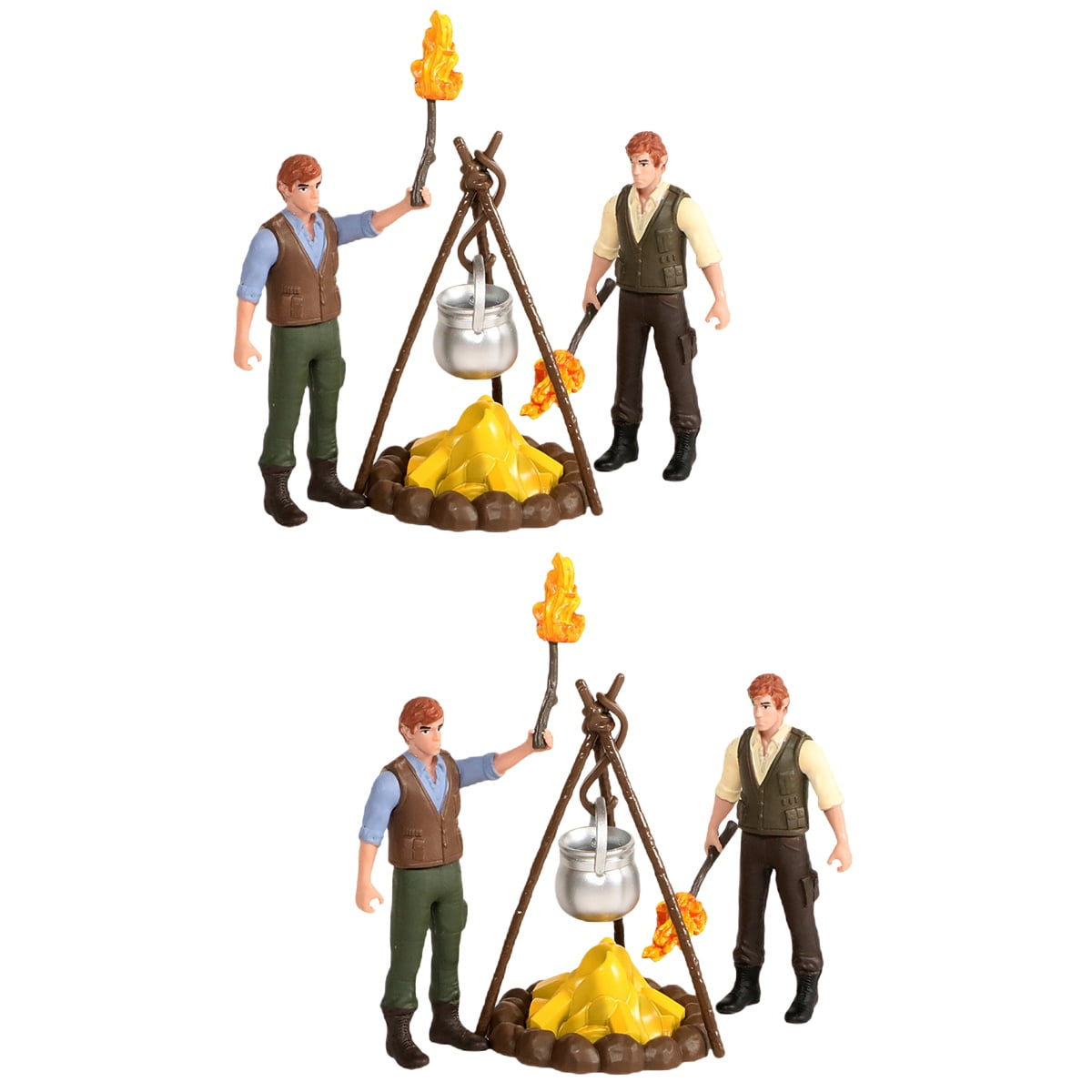 Hemoton 2 Sets Miniature Camping Scene Models Pretend Play Resin Crafts ...