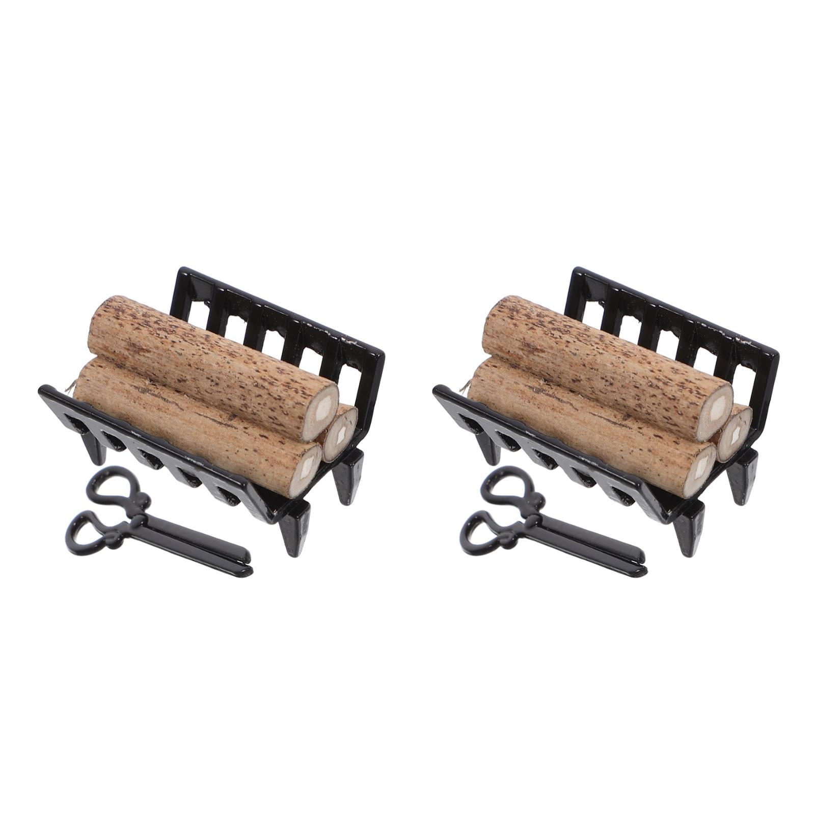Hemoton 2 Sets Miniature Firewood Rack Mini Firewood Small Firewood ...