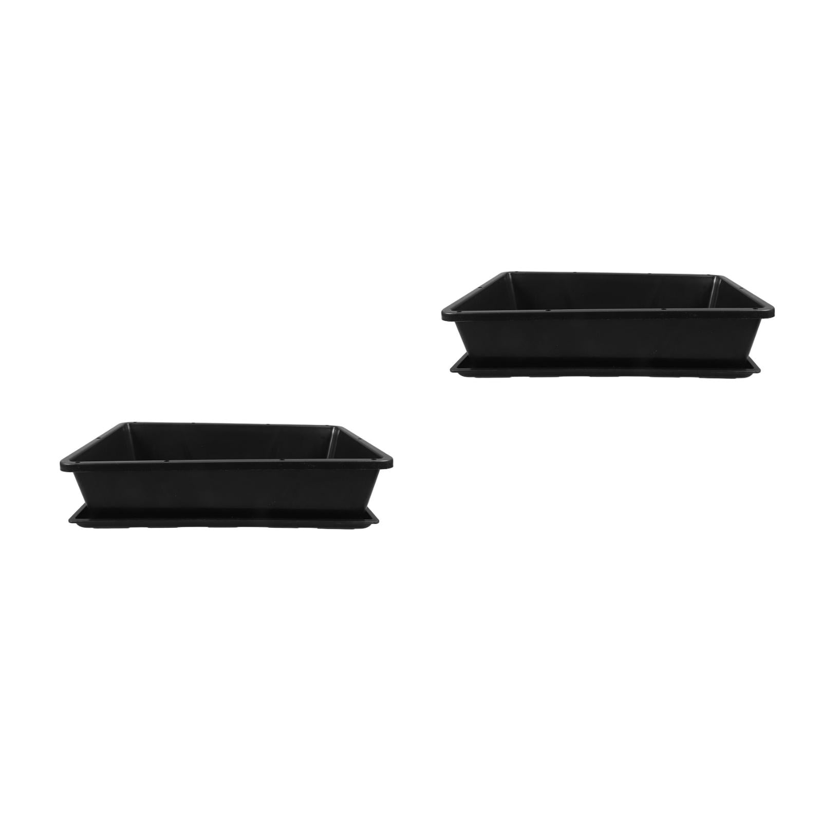 Hemoton 2 Sets Plastic Plant Trays For Sprouts Rectangle Flower Pot ...