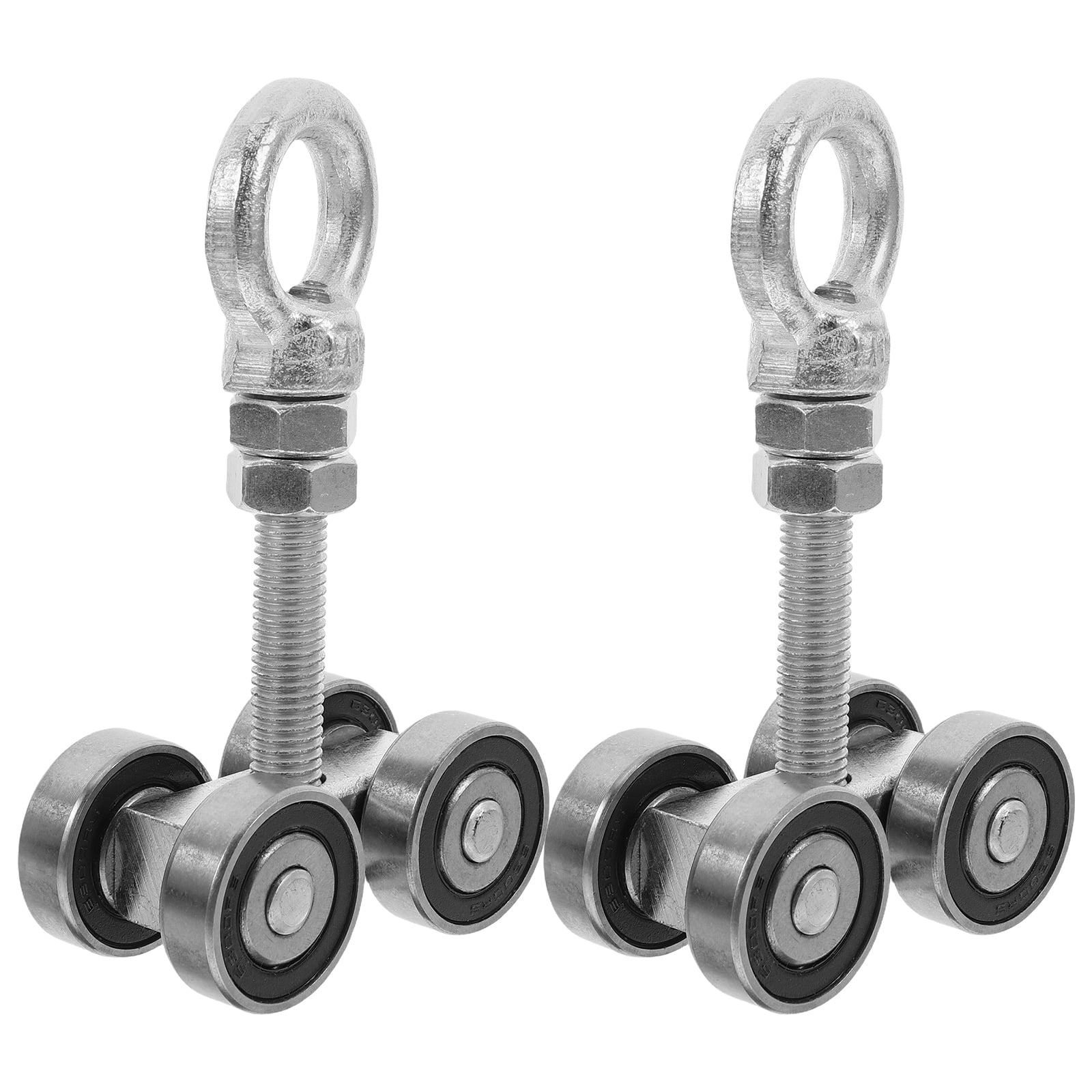 Hemoton 2 Sets Sliding Door Hardware 4 Wheel Silent Trolley Assembly ...