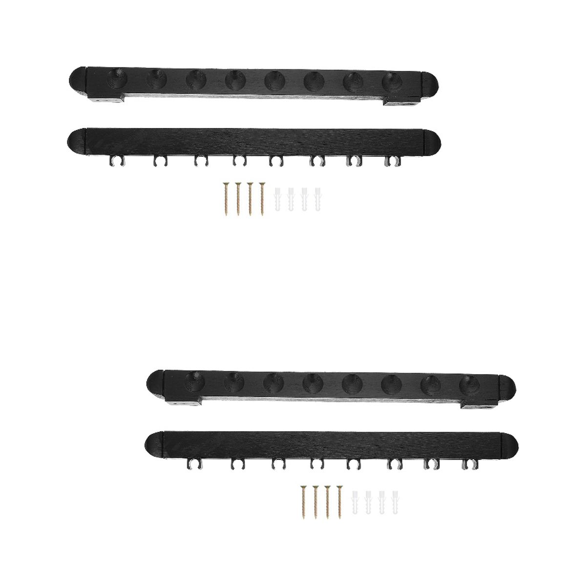 Hemoton 2 Sets Wall Billiard Rod Rack Pool Cue Holder Multi-hole ...