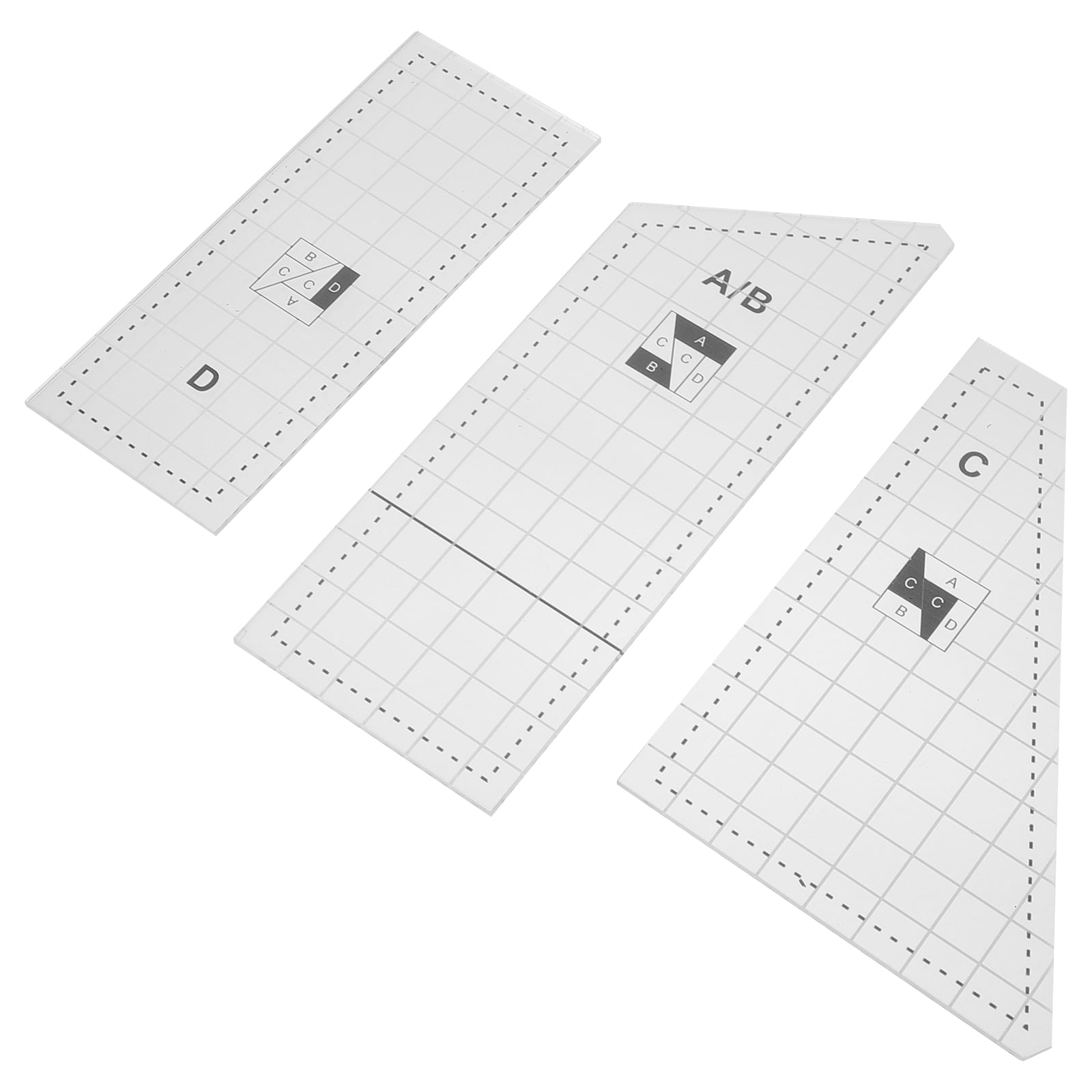Hemoton 2 Sets of DIY Quilting Templates Transparent Quilting Rulers ...