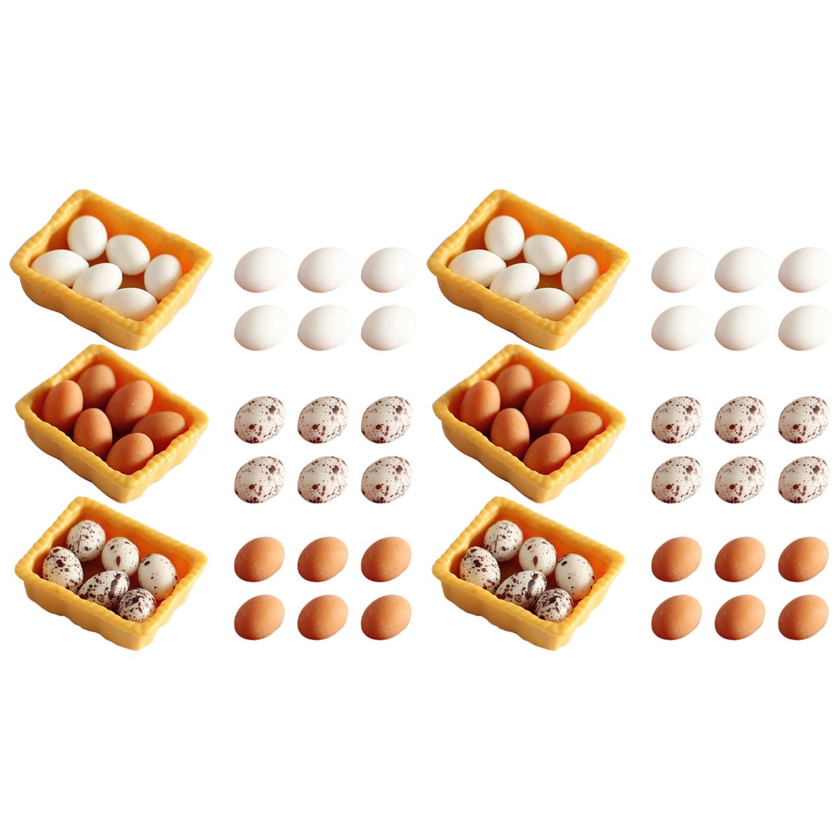 Hemoton 2 Sets of Miniature Egg Model Miniature Egg Tray Micro ...