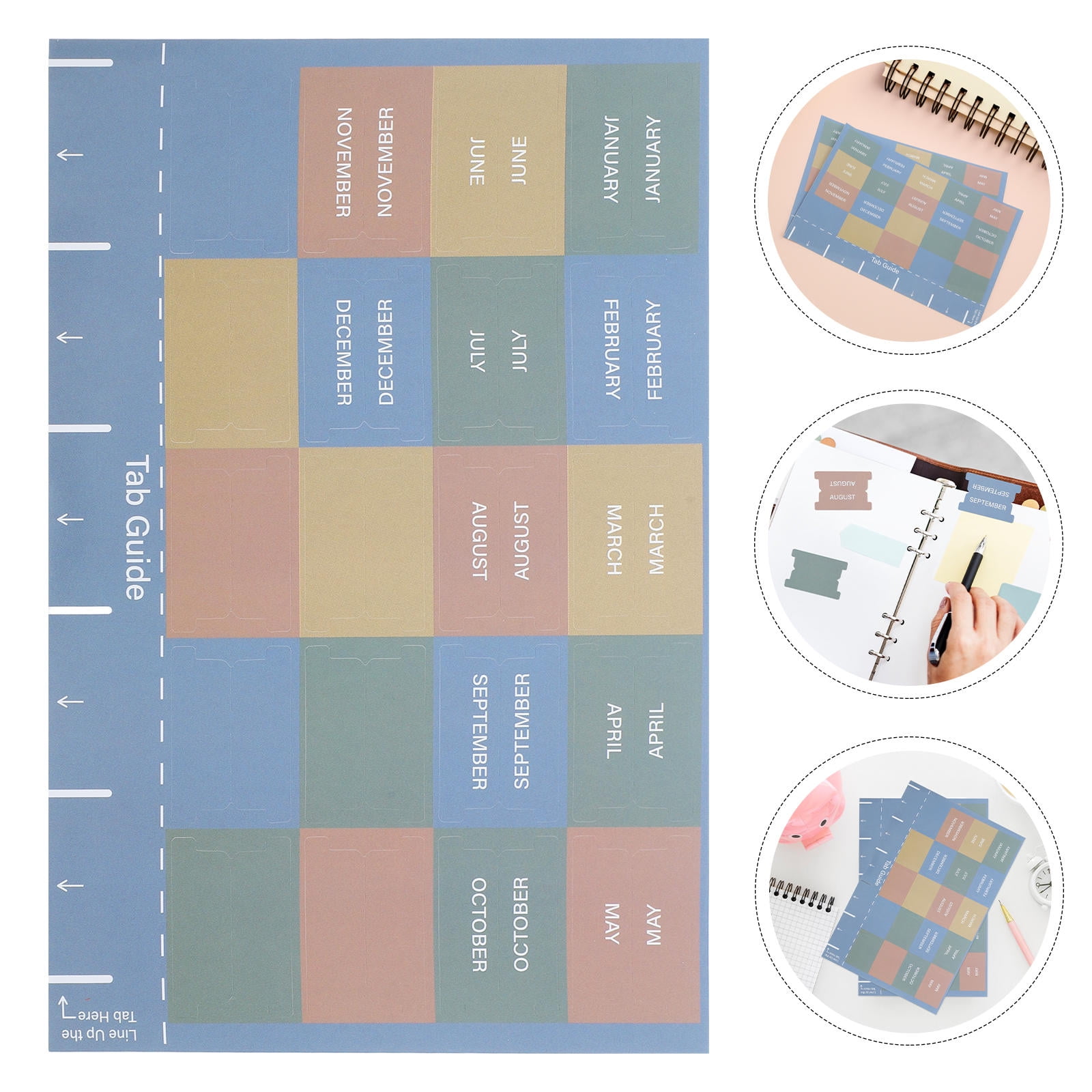Hemoton 2 Sheets Monthly Tabs Planner Monthly Tabs Calendar Sticker 12 ...