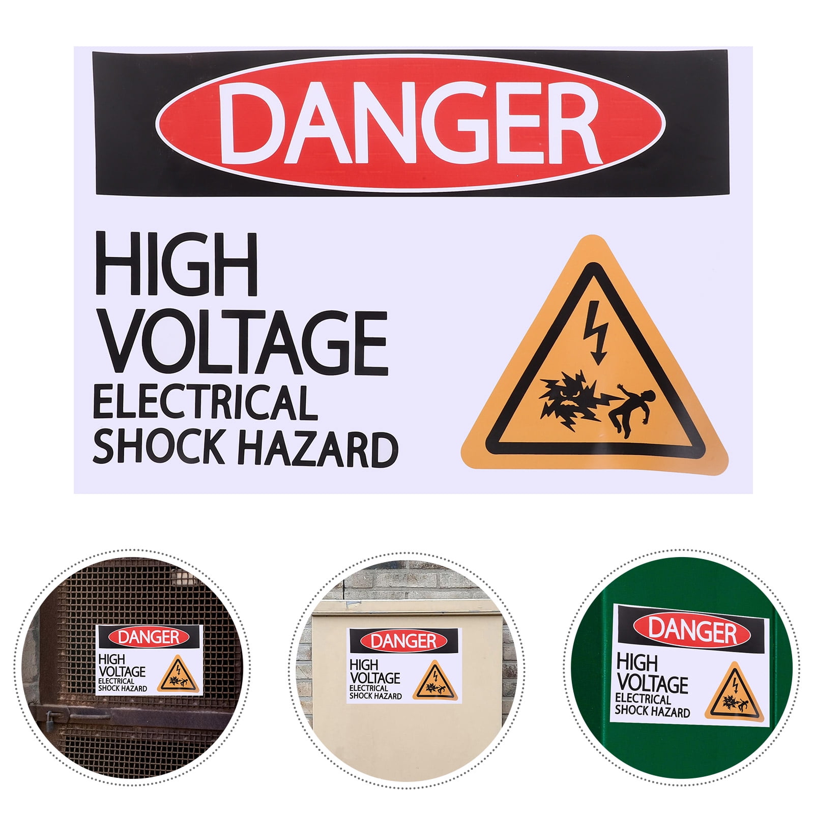 Hemoton 2-Pack High Voltage Warning Stickers for Electric Boxes, Safety ...