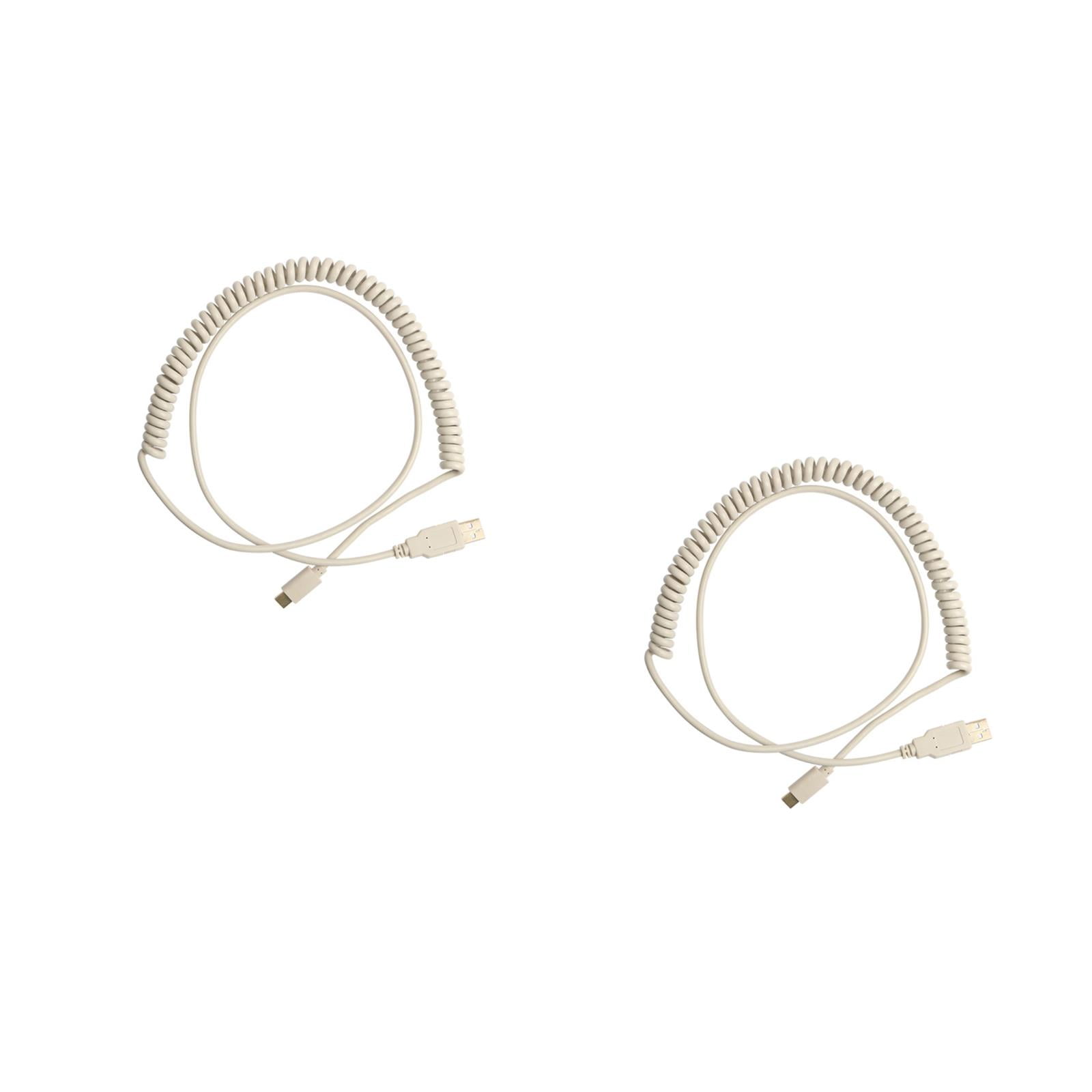 Hemoton 2 pcs Professional Coiled USB Cable for Keyboard Spring Type-c ...