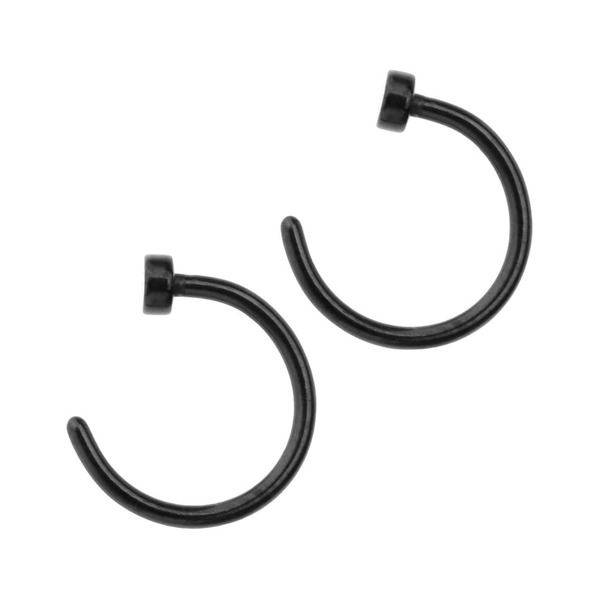 Hemoton 2 pcs Unisex Surgical Titanium Steel Open Nose Ring Nose ...
