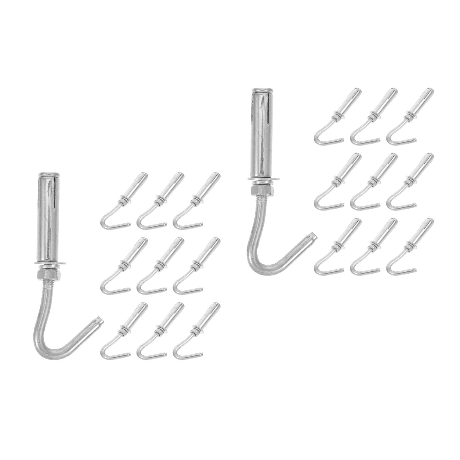Hemoton 20 Pcs Heavy Duty Concrete Wall Hook Stainless Steel Expansion ...