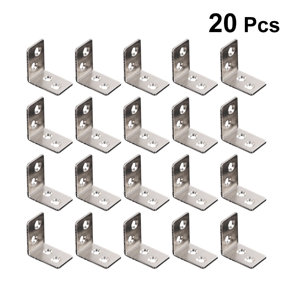 Hemoton 20 Pcs Steel Furniture Hardware Stainless Brackets Braces ...