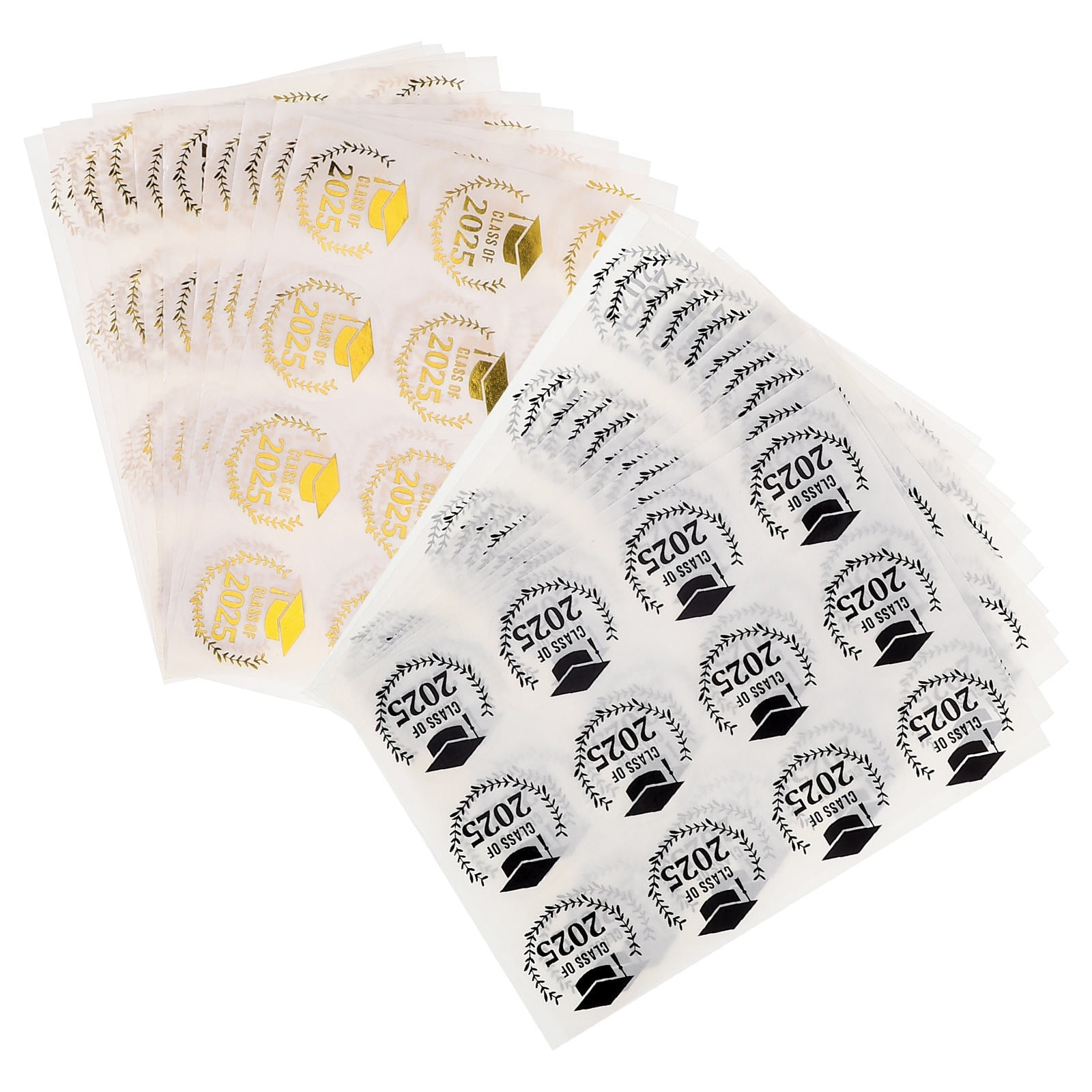 Hemoton 20 Sheets 2025 Graduation Cap Stickers Gold Foil Adhesive ...