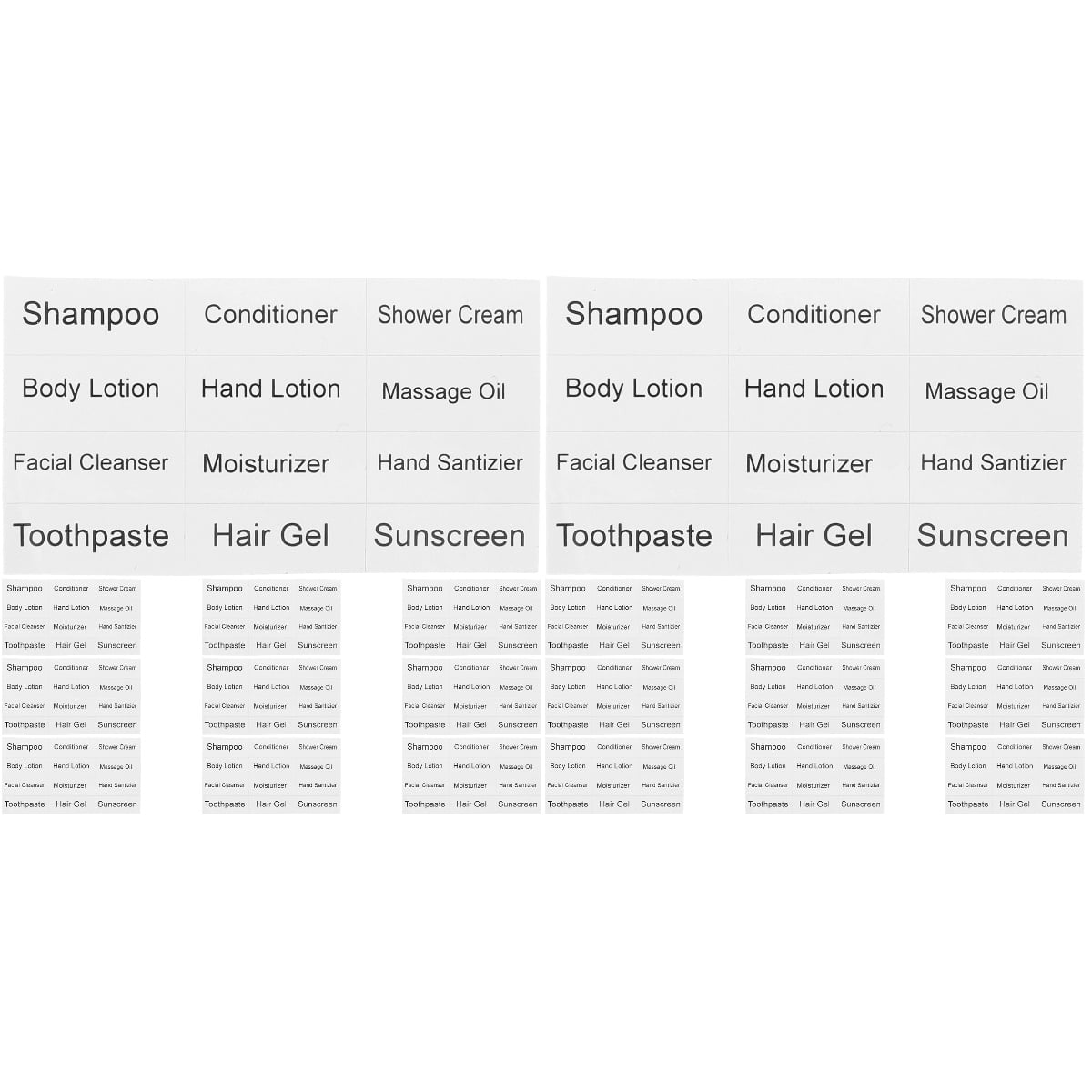 Hemoton 20 Sheets of Toiletry Labels Travel Bottles Clear Labels ...