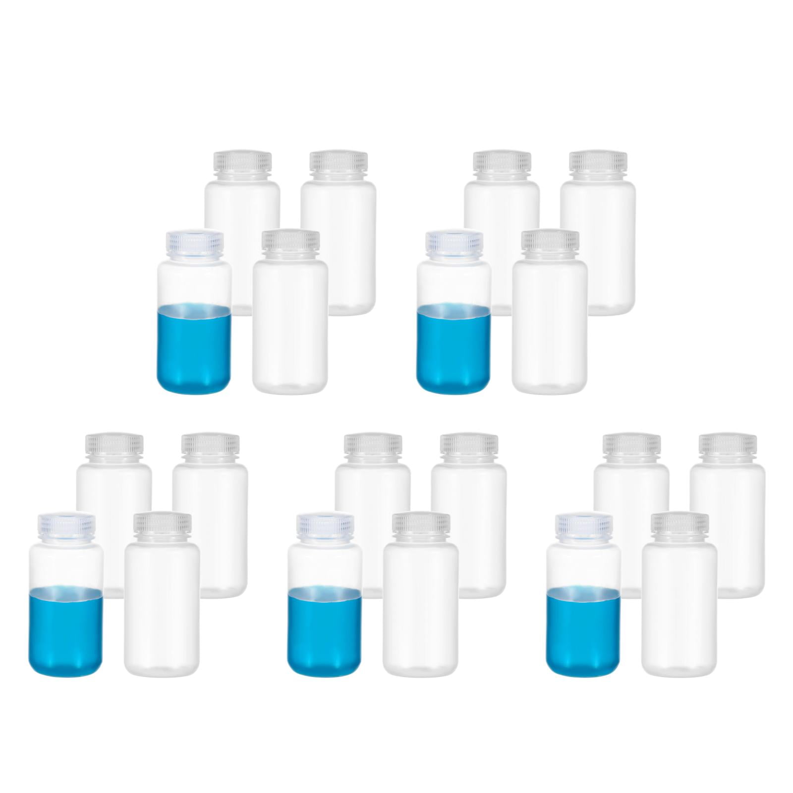 Hemoton 20 pcs Clear Plastic Bottles With Caps Laboratory Liquid ...