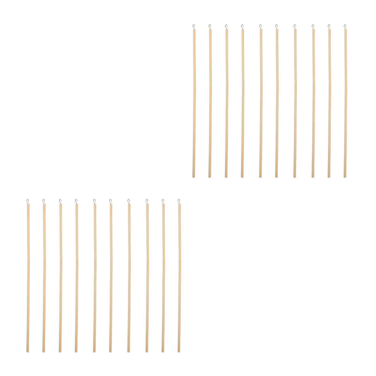 Hemoton 20 pcs Diy Wood Craft Sticks Round Wooden Rods with Opening ...