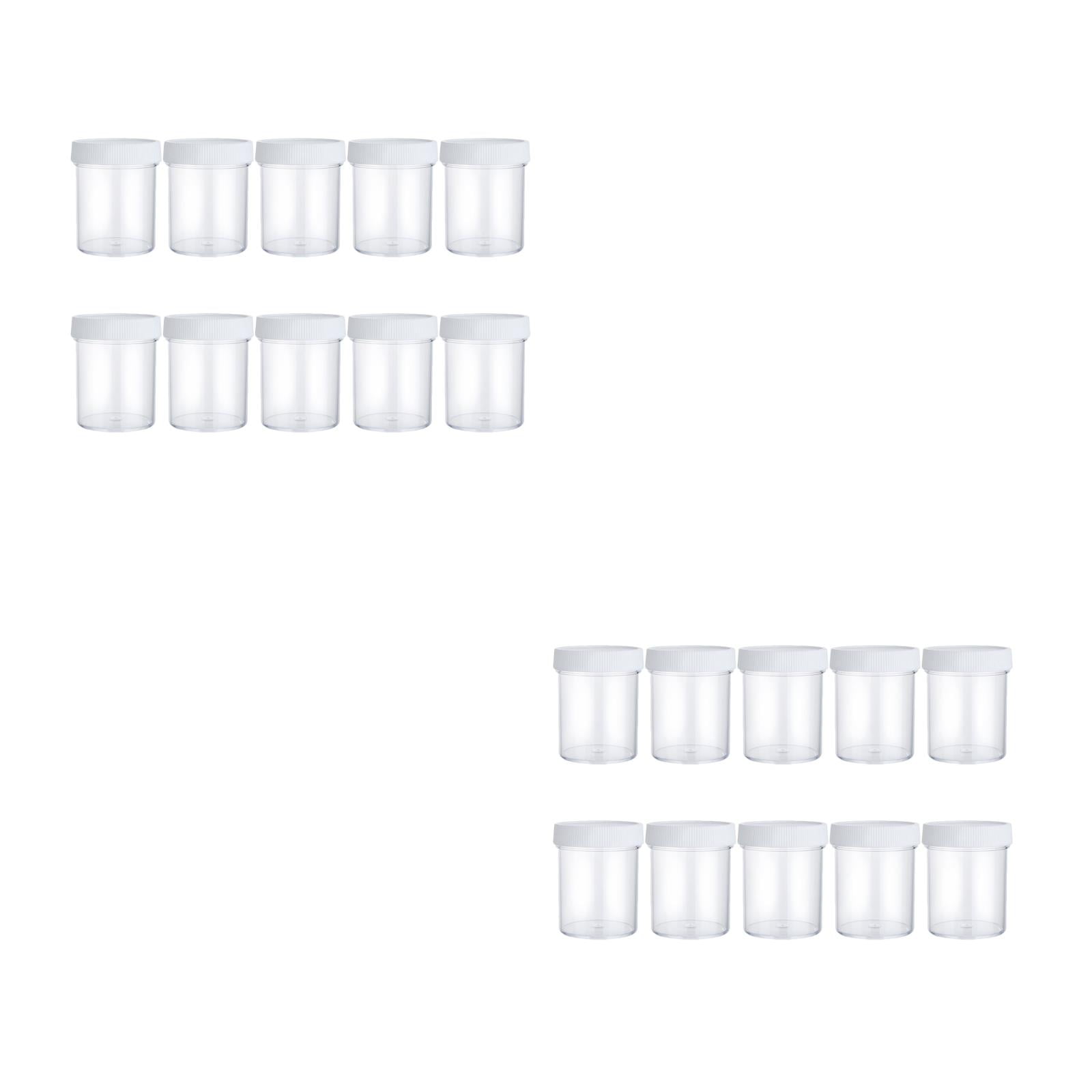 Hemoton 20 pcs Empty Storage Jars Eye Sample Case Transparent Box Wide ...