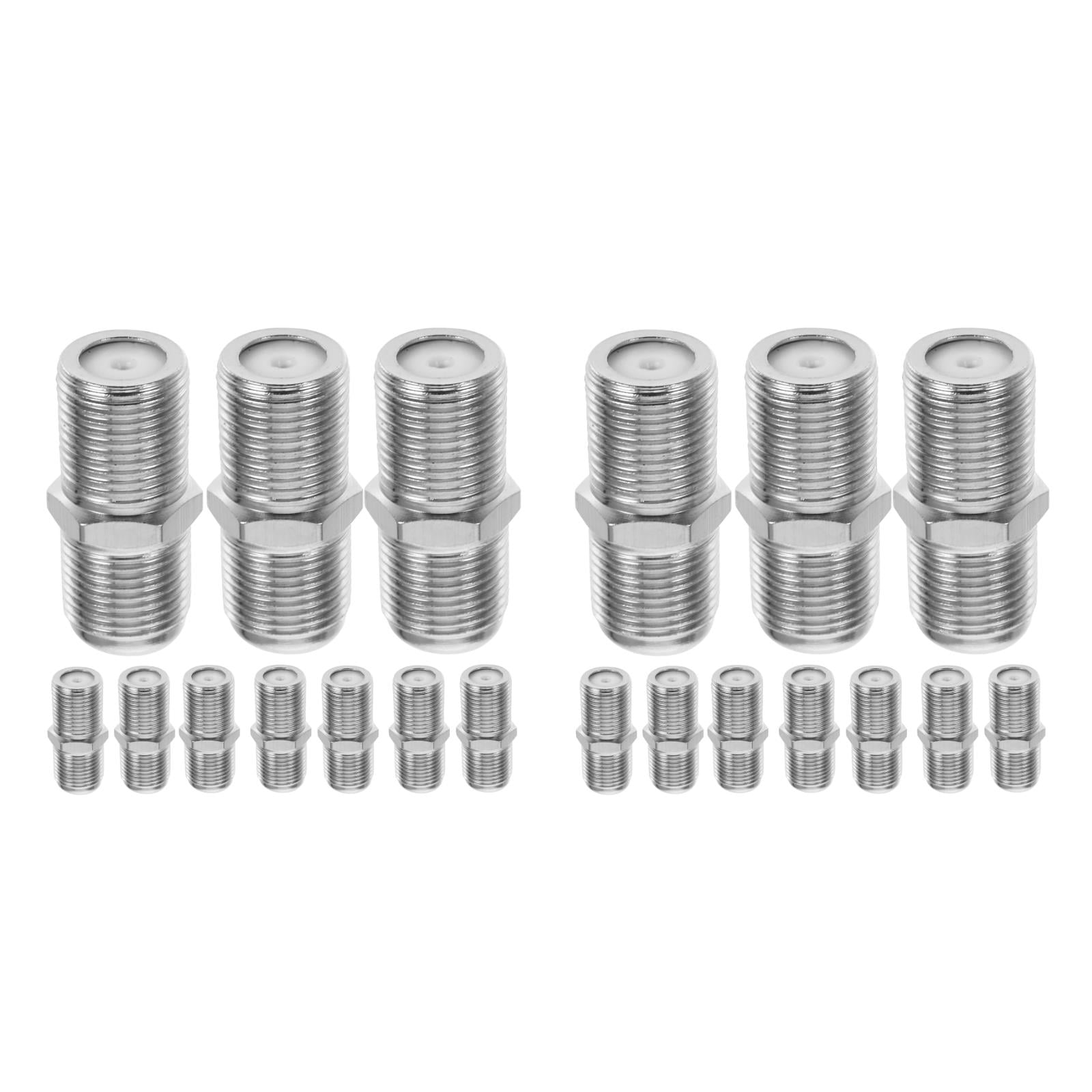 Hemoton 20 pcs F-Type Thread Coaxial Cable Adapters Female to Female TV ...