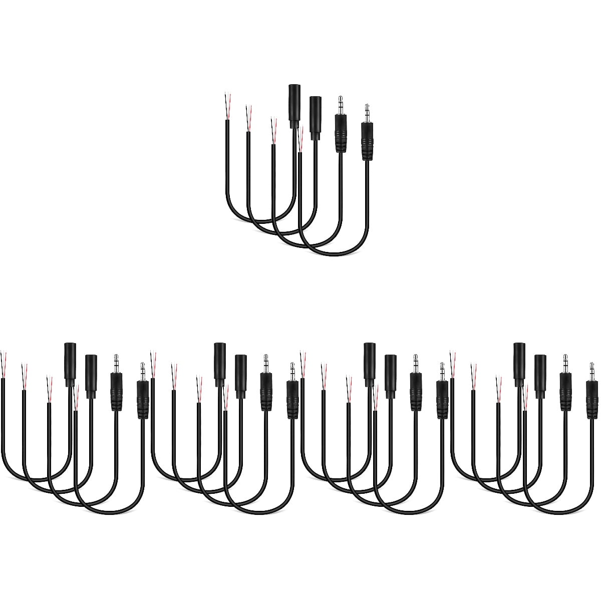 Hemoton 20 pcs Headphone Extension Cable Single Female and Male ...