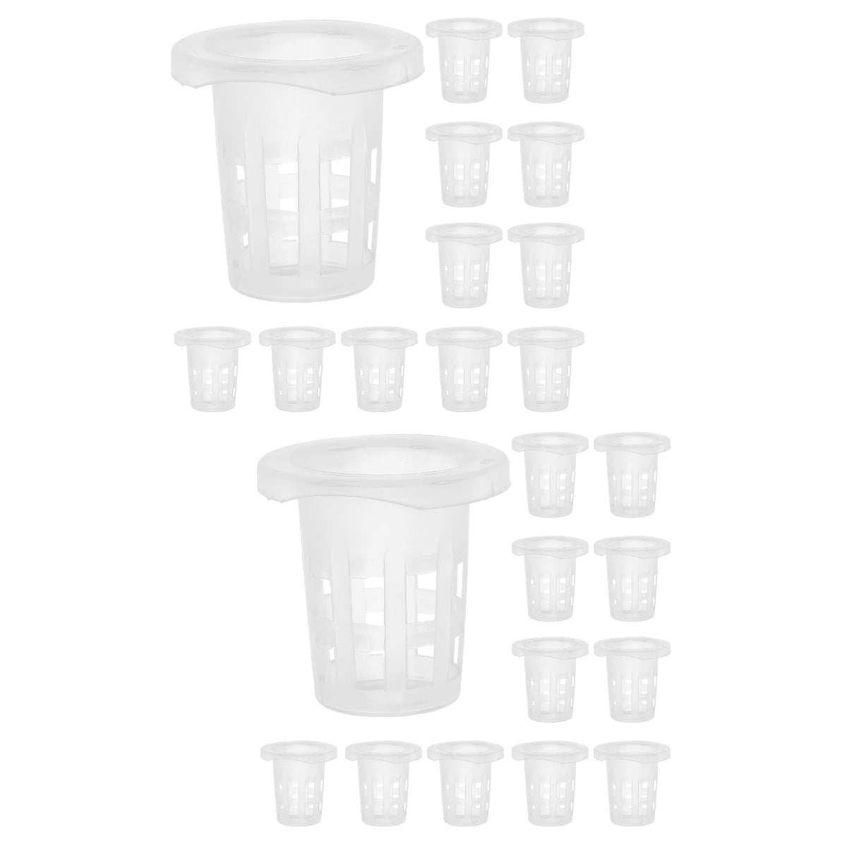 Hemoton 200 Pcs Plastic Mesh Net Pots Small Planting Baskets Reusable ...