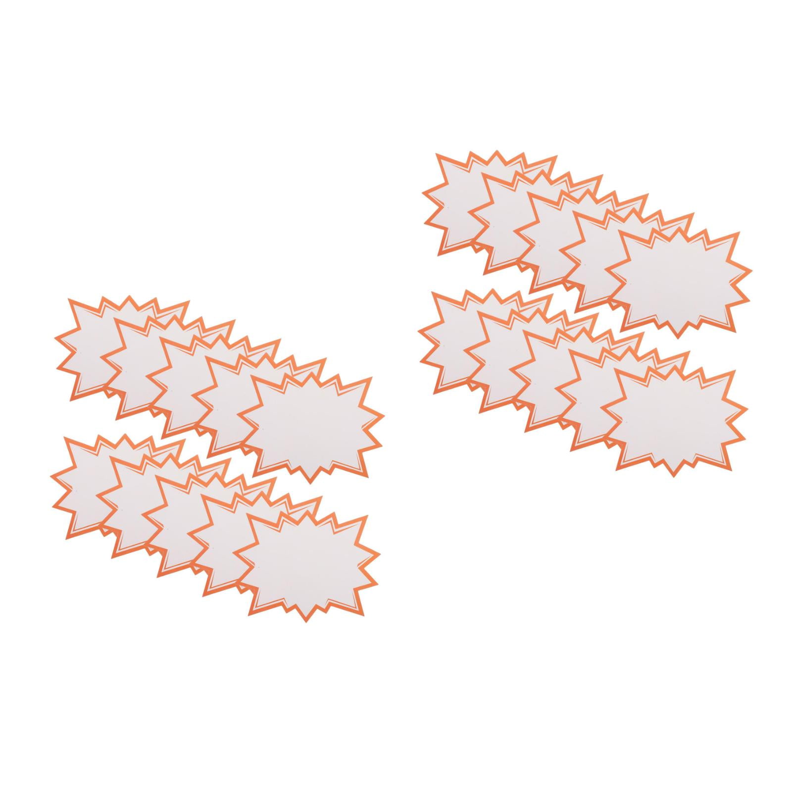 Hemoton 200 pcs Blank Sales Retail Signs White Burst Star Cutouts Signs ...