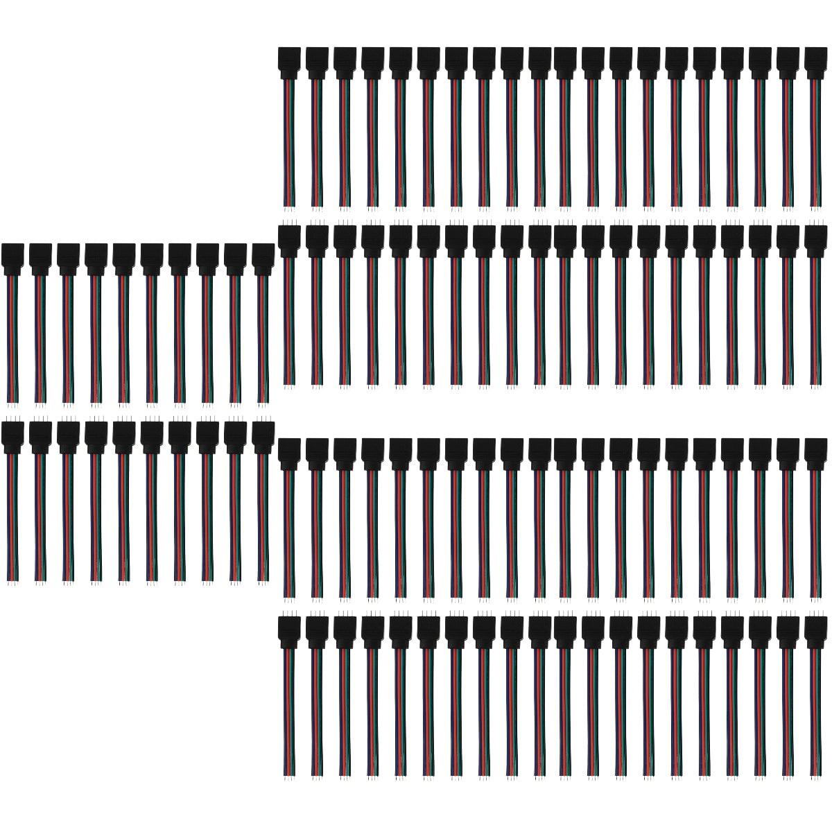 Hemoton 200 pcs Male and Female Connector Wire Cable LED for 5050 SMD ...