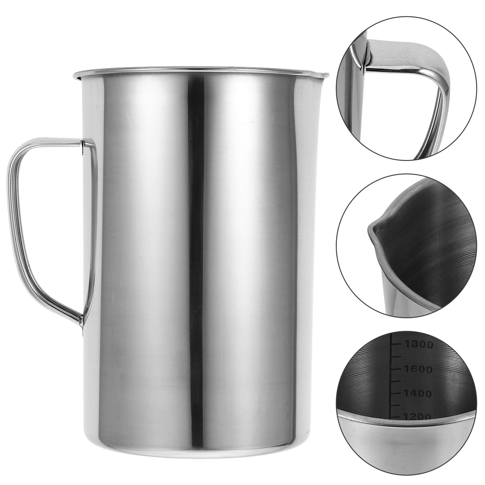 Hemoton 2000ml Stainless Steel Measuring Jug with Handle, Marked ...