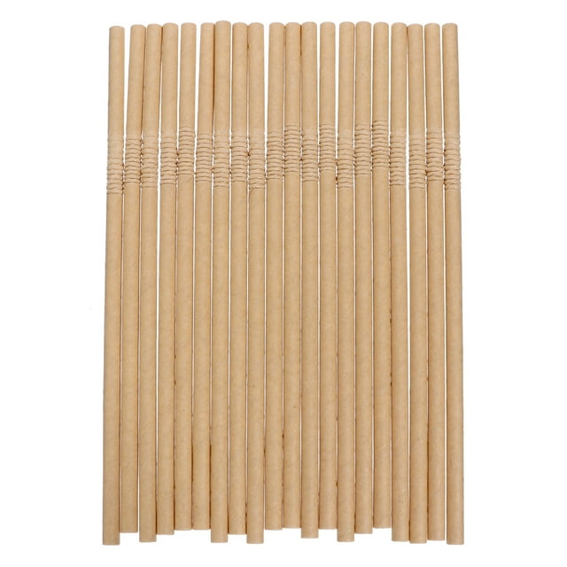 Hemoton 200Pcs Bendable Paper Straws Biodegradable Straws Kraft Paper ...