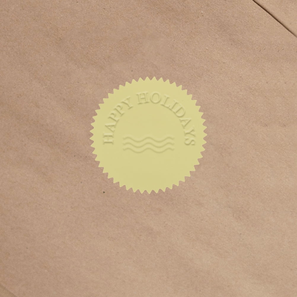 Hemoton 200pcs Metallic Scallop Edge Embosser Stickers, Self-Adhesive ...