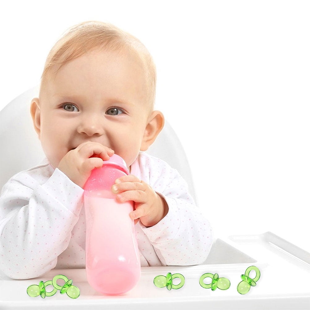 Hemoton 200pcs Mini Baby Shower Favor Pacifiers Clear Acrylic Miniature ...