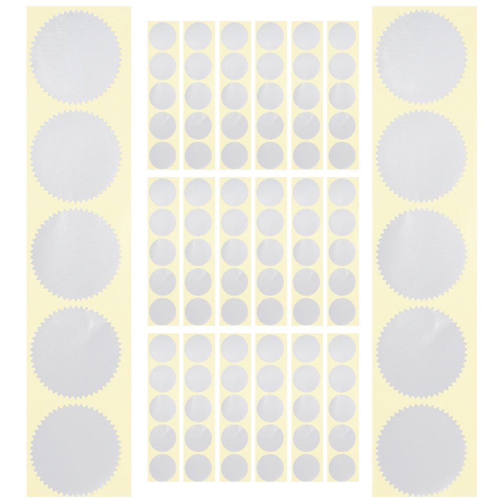 Hemoton 200pcs Silver Certificate Stickers With Serrated Edge For ...