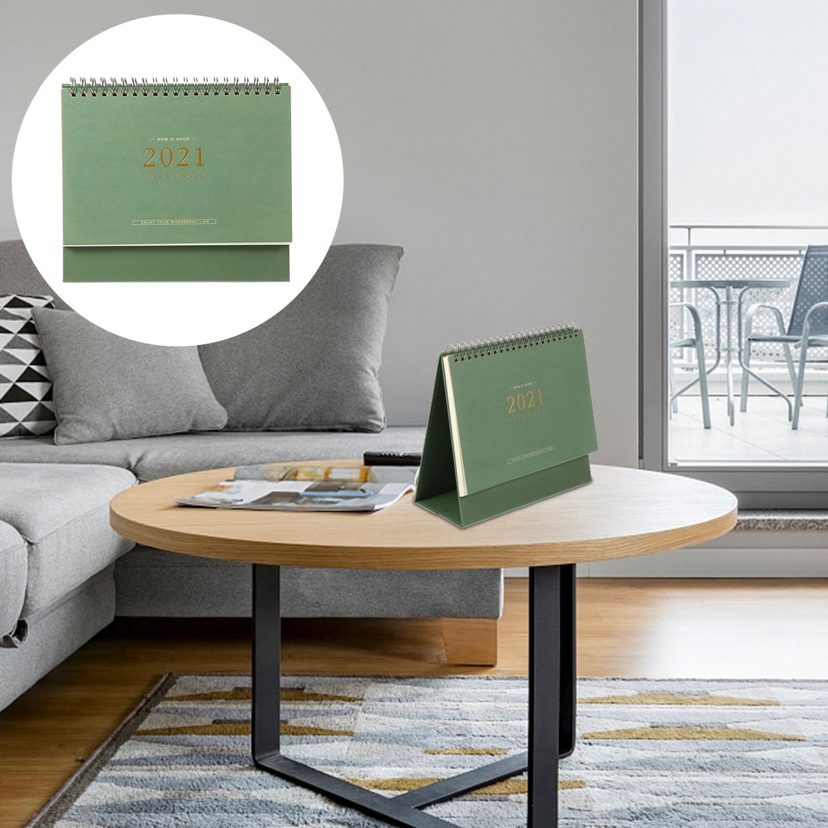 Hemoton 2021 Simple Desktop Paper Calendar Portable Coil Calendar ...