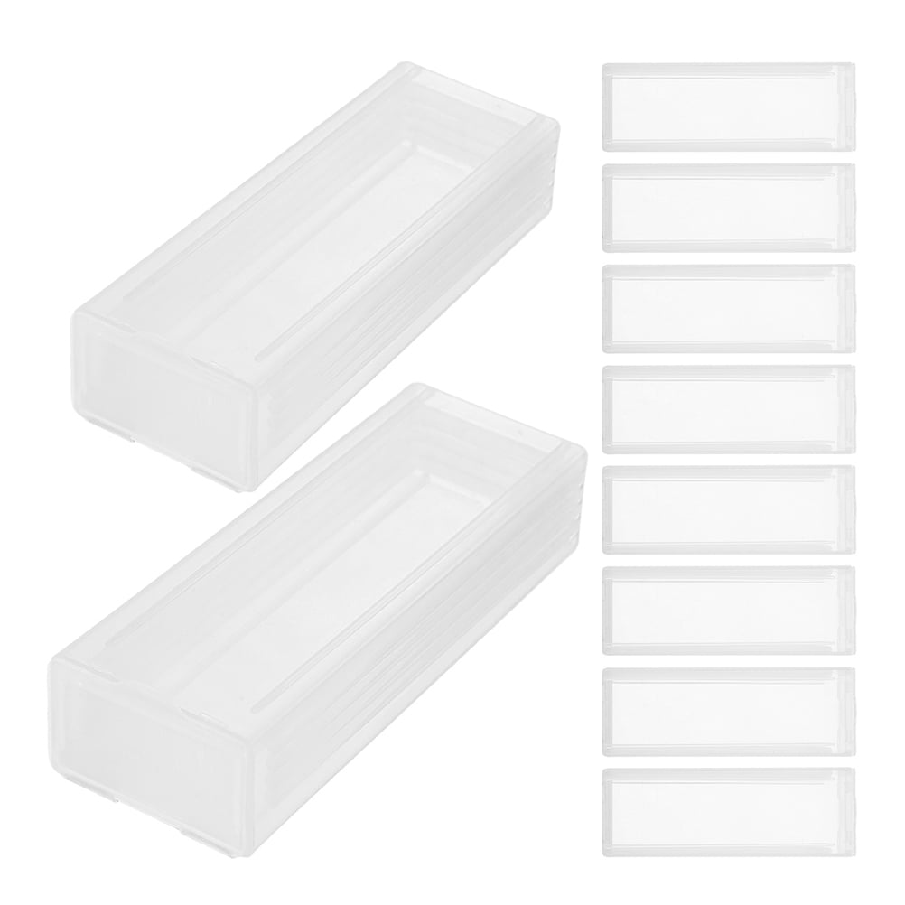 Hemoton 20PCS Clear Plastic Microscope Slide Storage Box Holds 10 ...