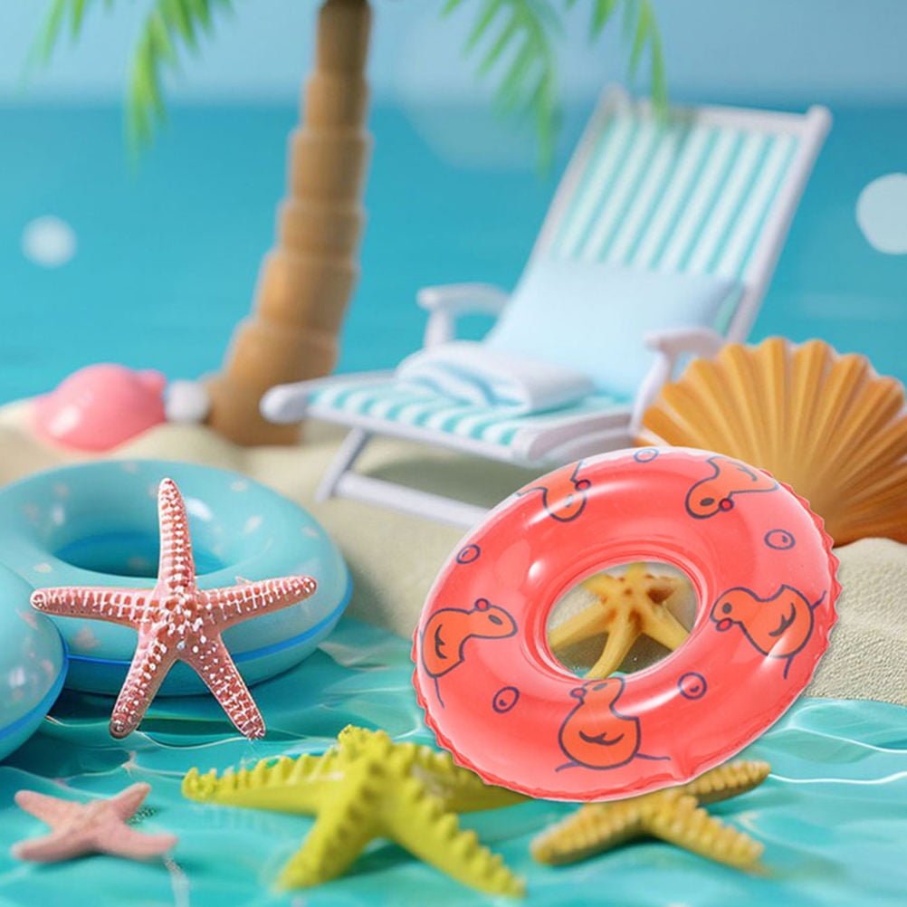 Hemoton 20Pcs Dollhouse House Swim Rings Mini Pool Floats Inflatable ...