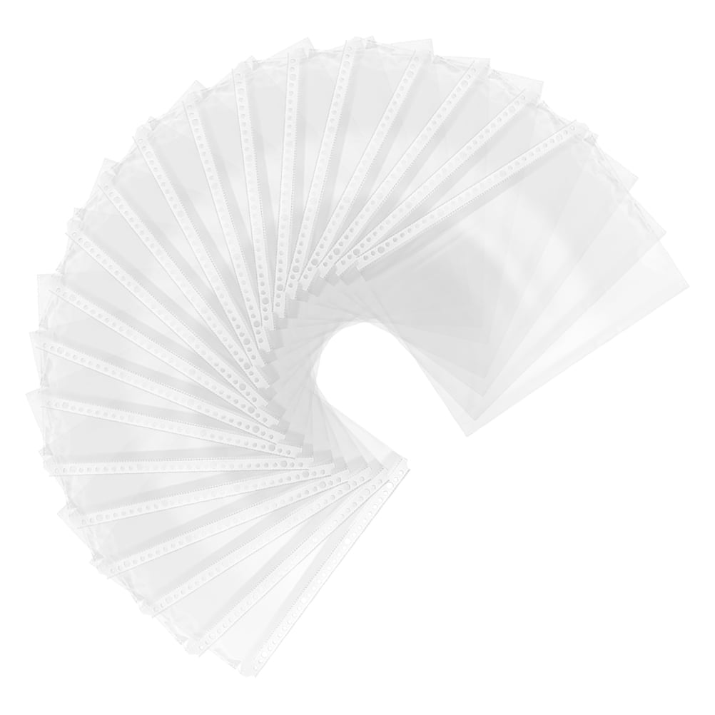 Hemoton 20pcs 30-Hole A4 Binder Sleeves Clear Plastic Document Folder ...