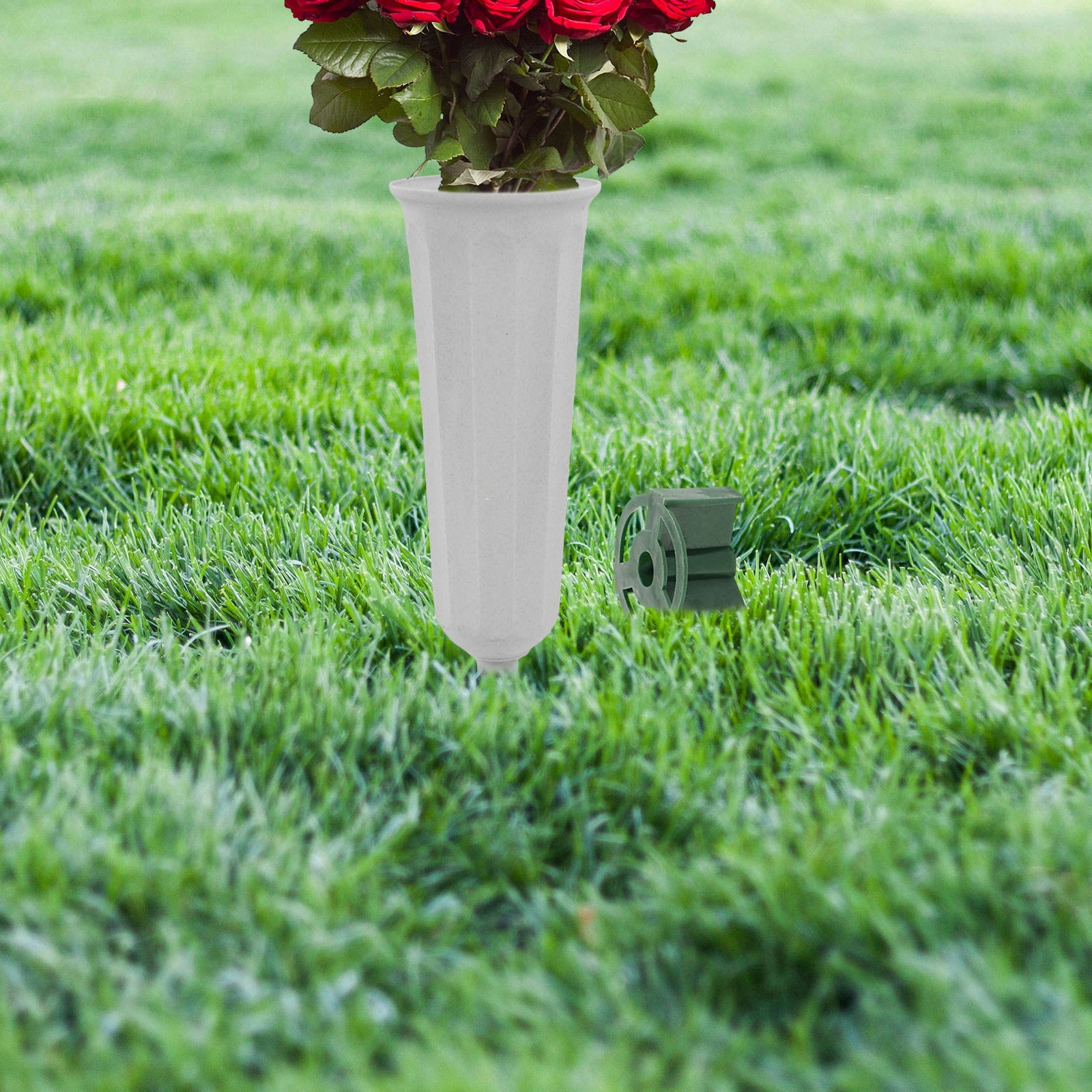 Hemoton 20pcs Cemetery Vase Inserts Plastic Cemetery Flower Holder for ...