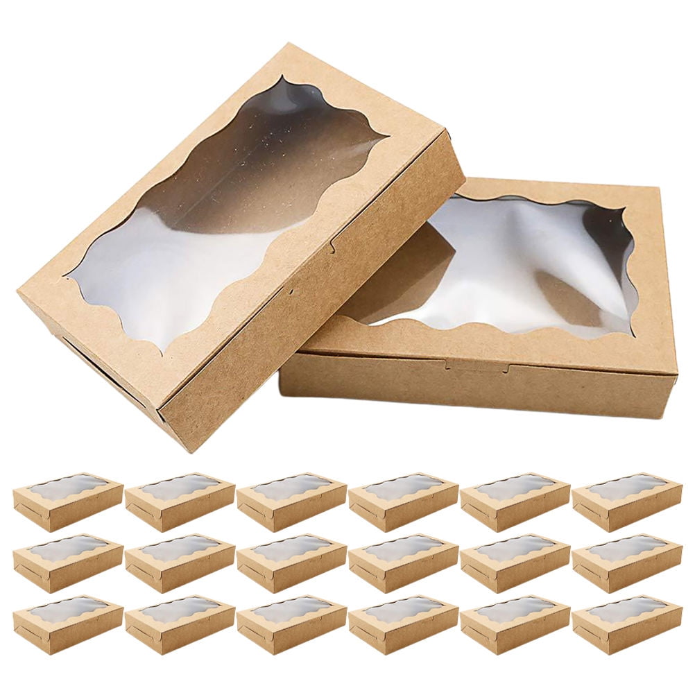 Hemoton 20pcs Kraft Paper Boxes with Window Multi-Functional Small Food ...