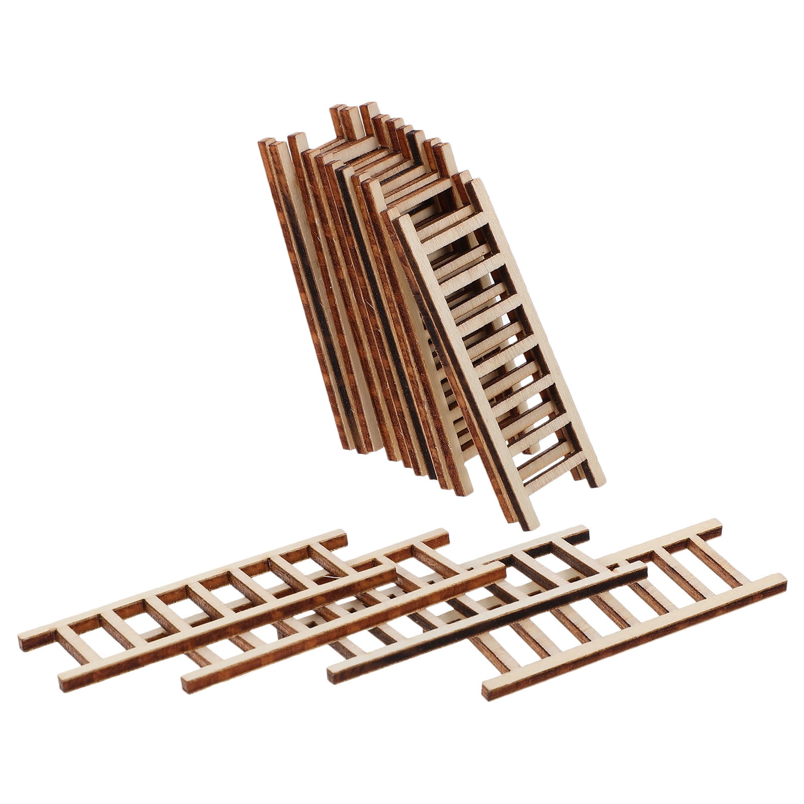 Hemoton 20pcs Ladder Wooden House Small Wooden Ladder Dollhouse Decor ...