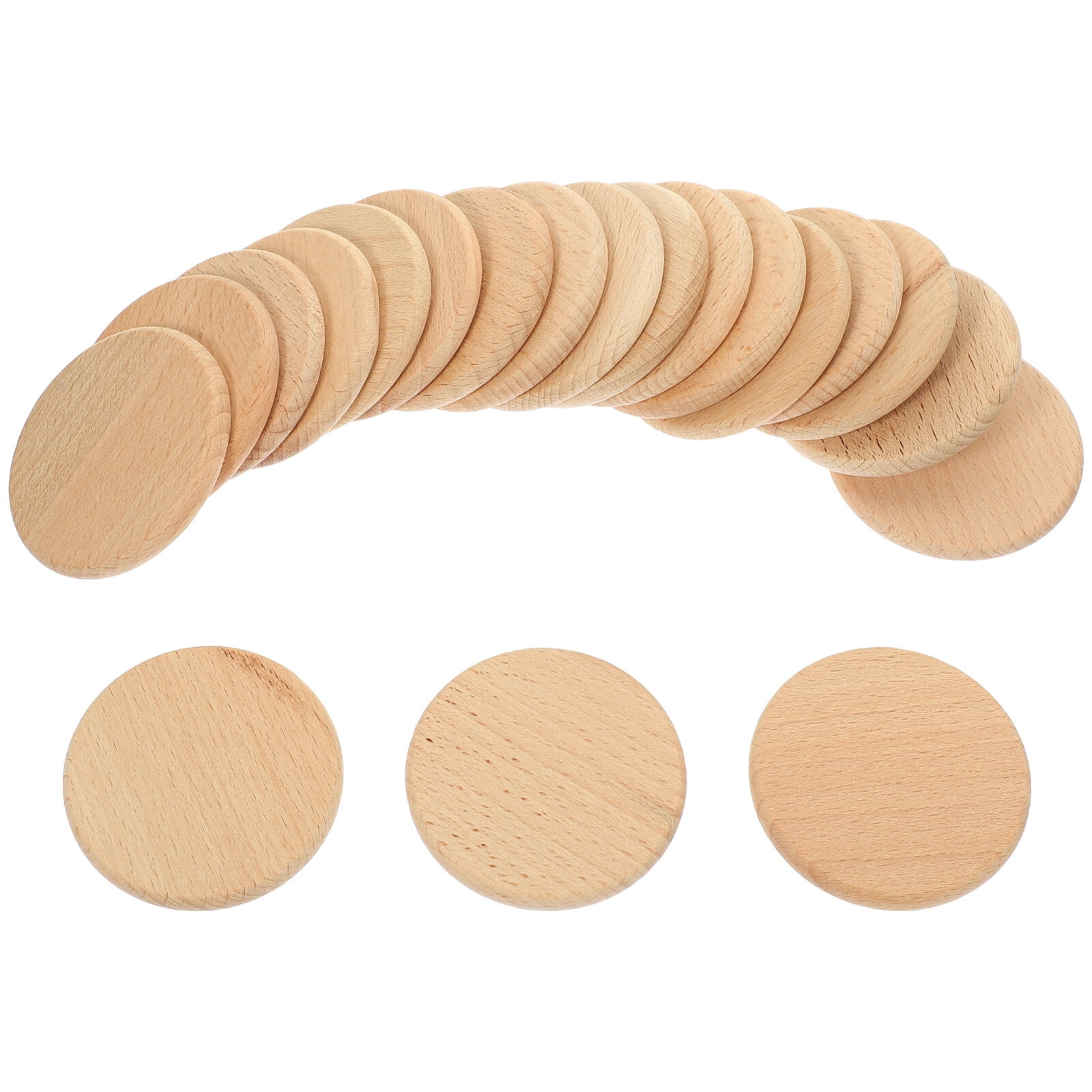 Hemoton 20pcs Natural Wood Slices Unfinished Round Wood Cutouts DIY ...