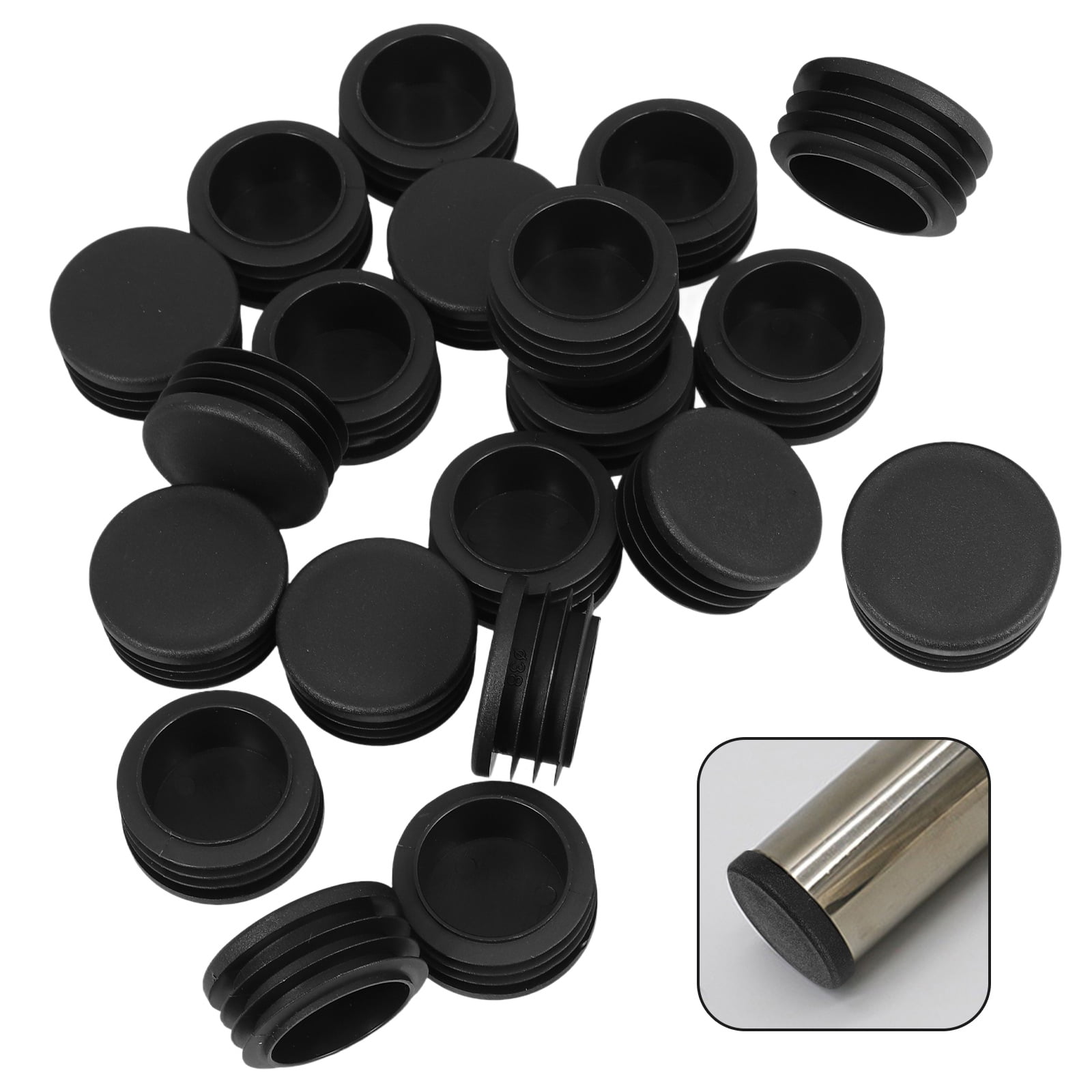 Hemoton 20pcs Plastic Round Hole Plugs Tube End Cap Post End Cap Round ...