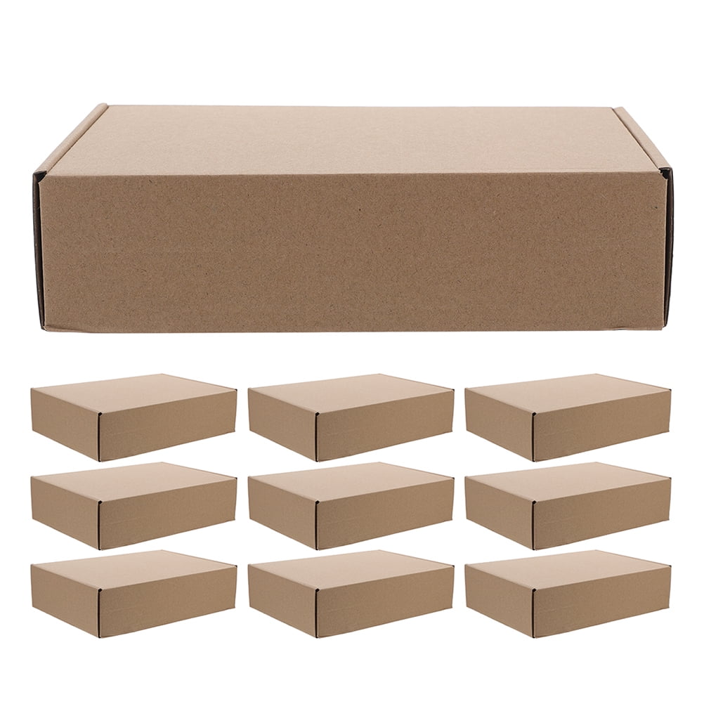 Hemoton 20pcs Small Brown Corrugated Paper Boxes Kraft Cardboard ...