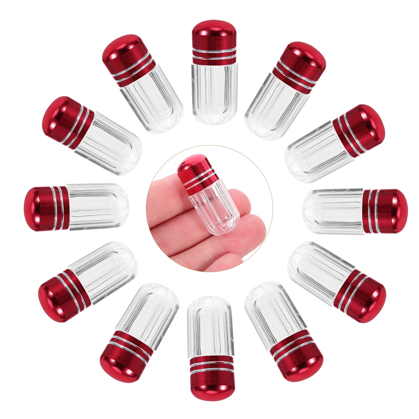 HEMOTON 20pcs Red Plastic Pill Bottles with Caps, Empty Containers for ...