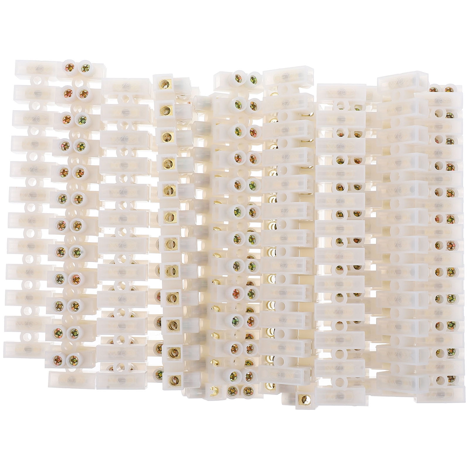 Hemoton 20pcs White Screw Connector Strip 12-Position Dual-Row Electric ...