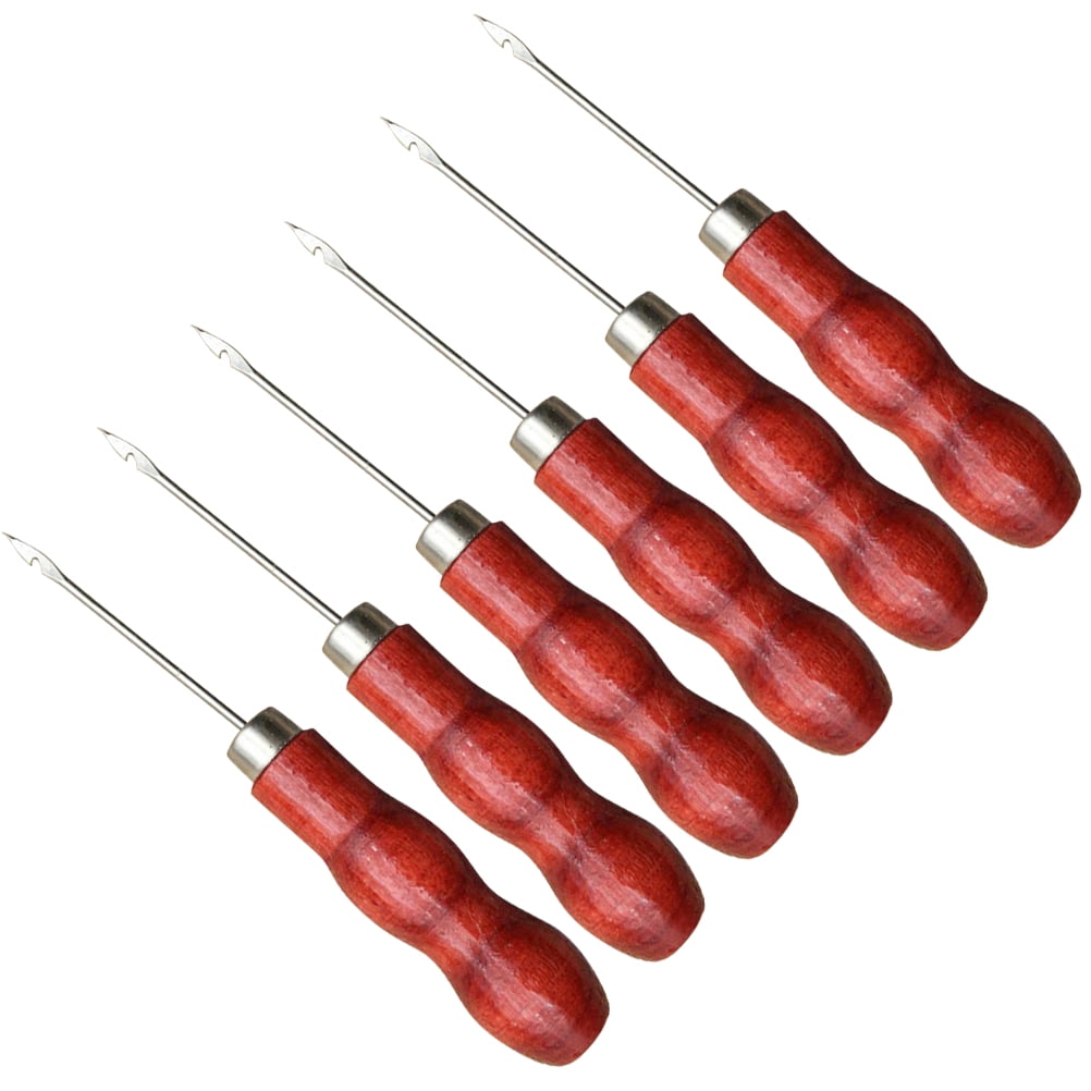 20pcs Wooden Handle Sewing Needles Double Gourd Awl Crochet Shoe ...